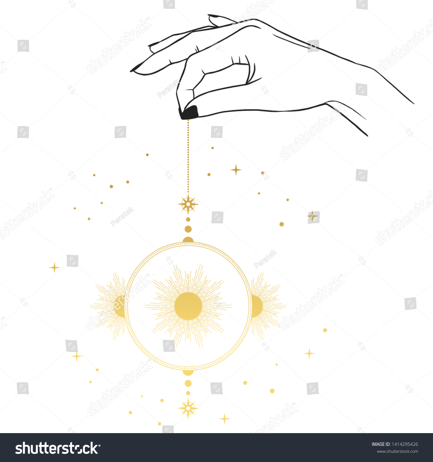 Pendulum Hand Vector Hand Drawn Illustration Stock Vector (Royalty Free ...