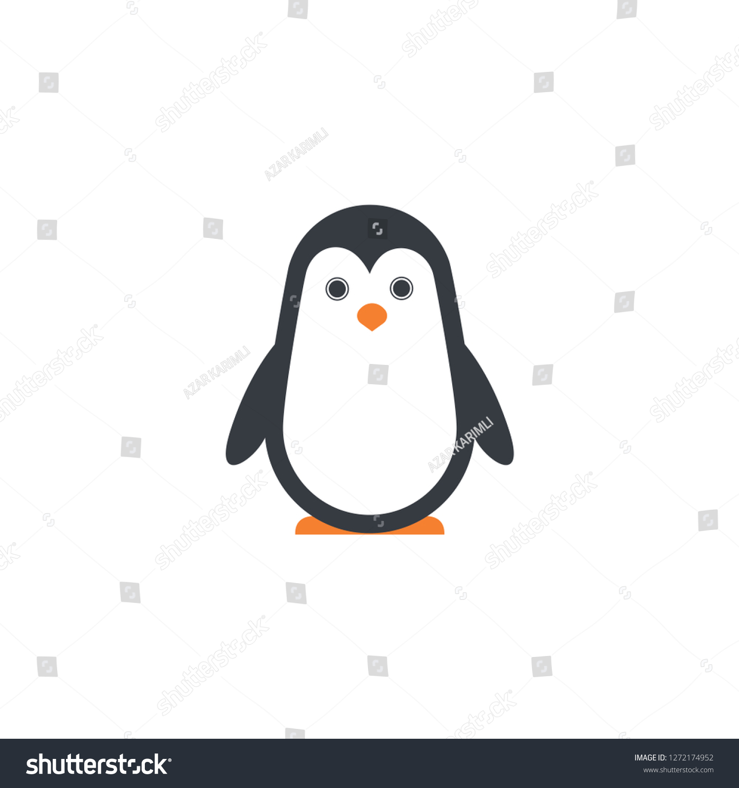 Penguin Cartoon Icon Stock Vector (Royalty Free) 1272174952 | Shutterstock
