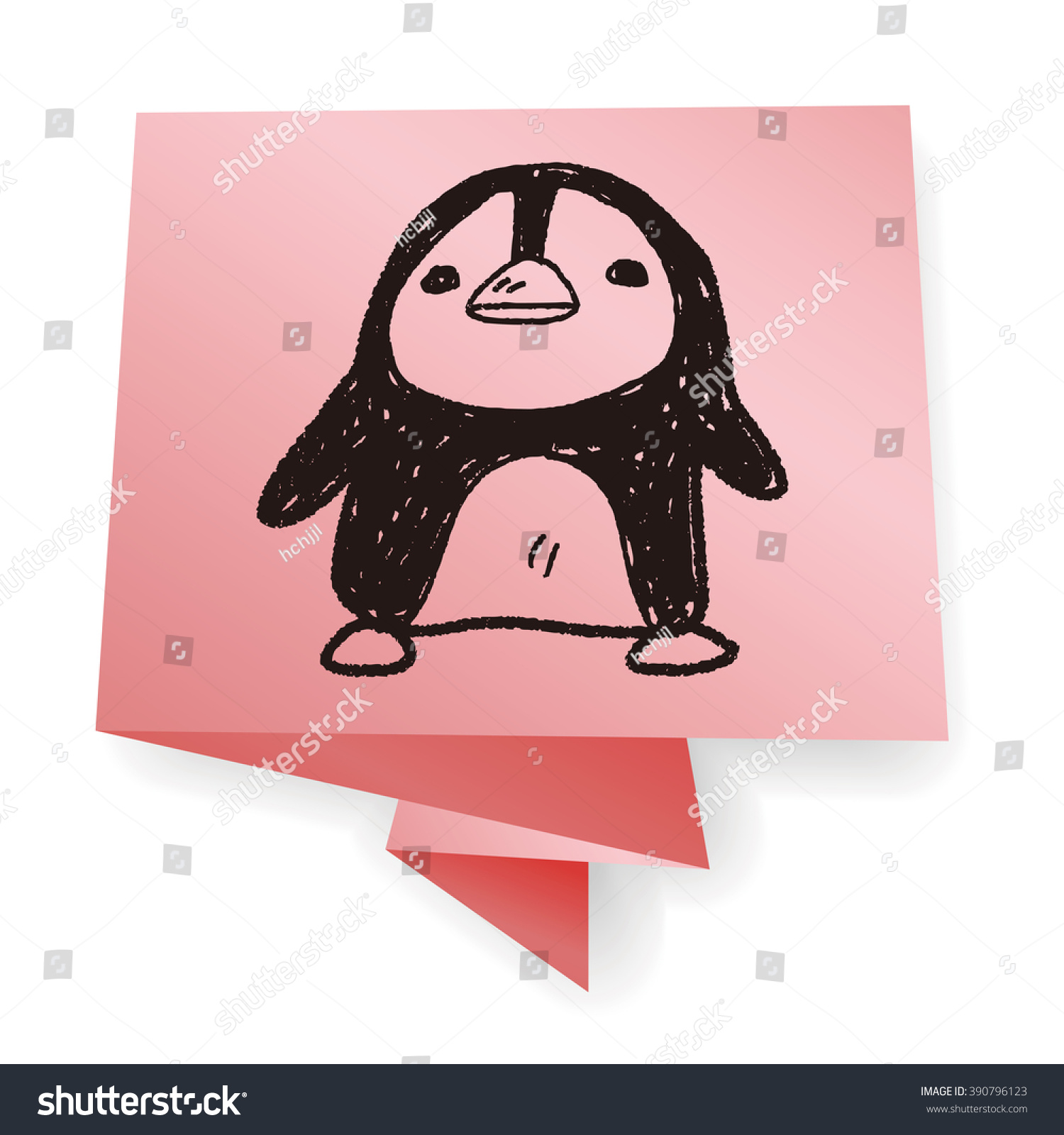 Penguin Doodle Stock Vector 390796123 - Shutterstock