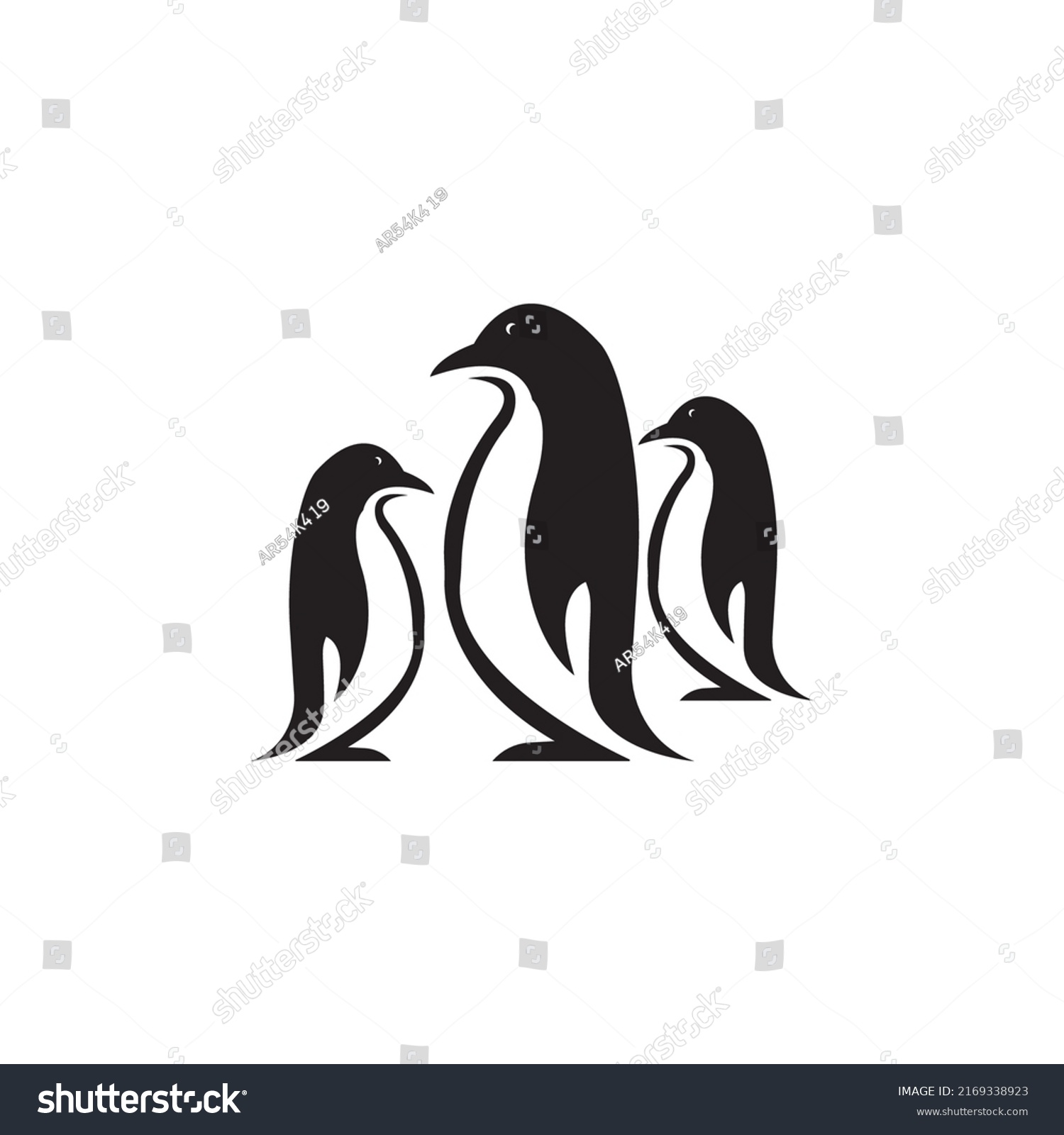Penguin Icon Logo Vector Design Template Stock Vector (Royalty Free ...