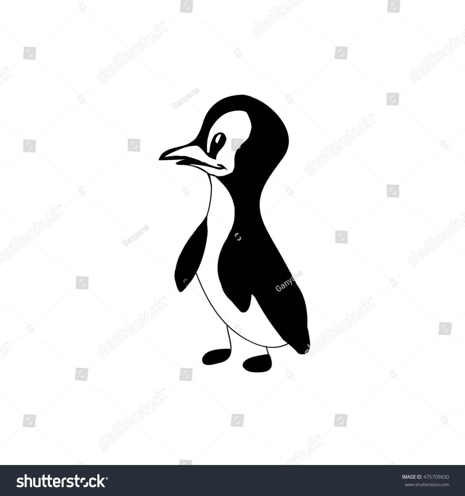 Penguin Side View Stock Vector 475709830 - Shutterstock