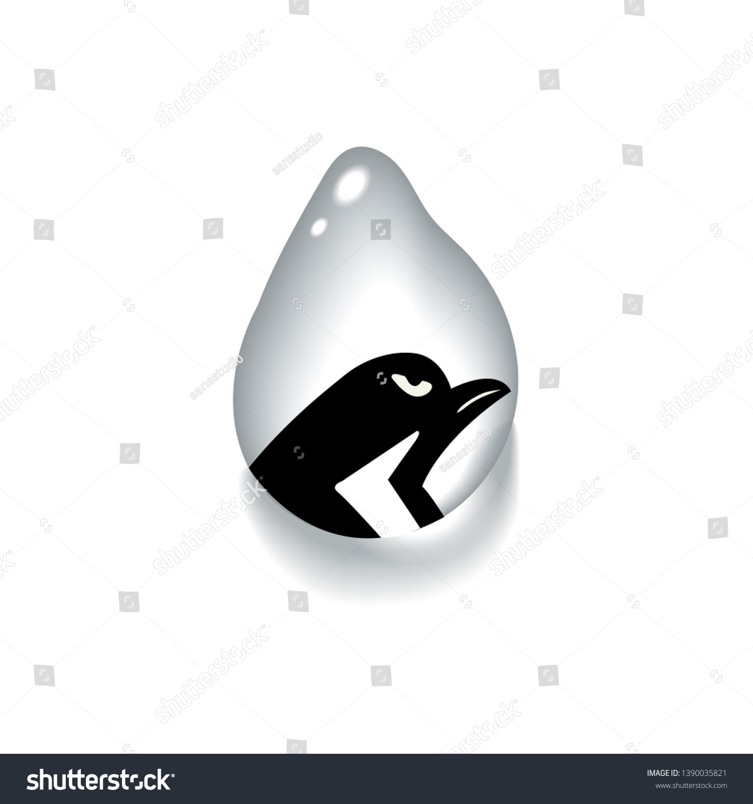 Penguin Logo Tears Drop Stock Vector (Royalty Free) 1390035821 ...