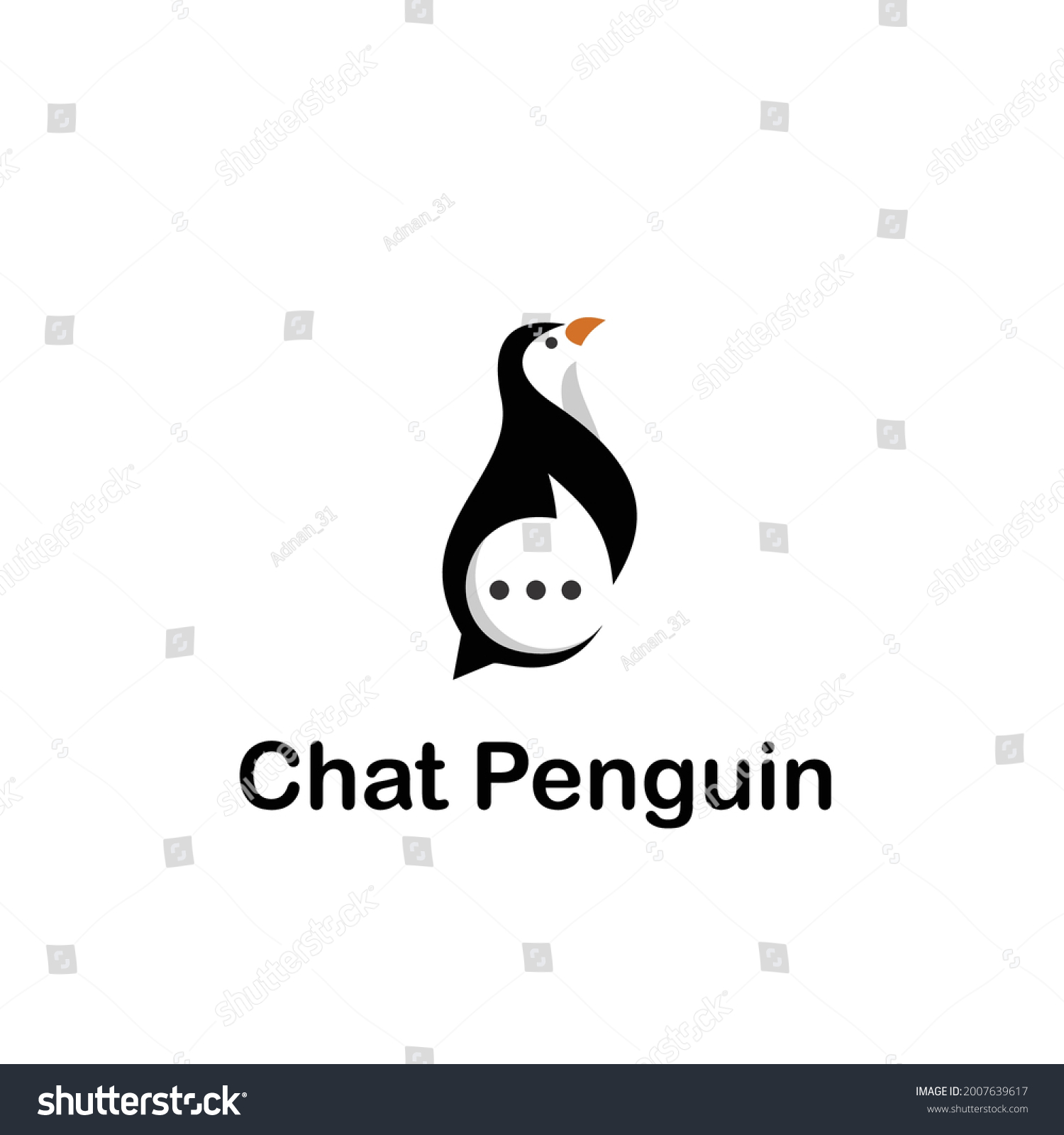 Penguin Talk Icon Logo Design Stock Vector (Royalty Free) 2007639617