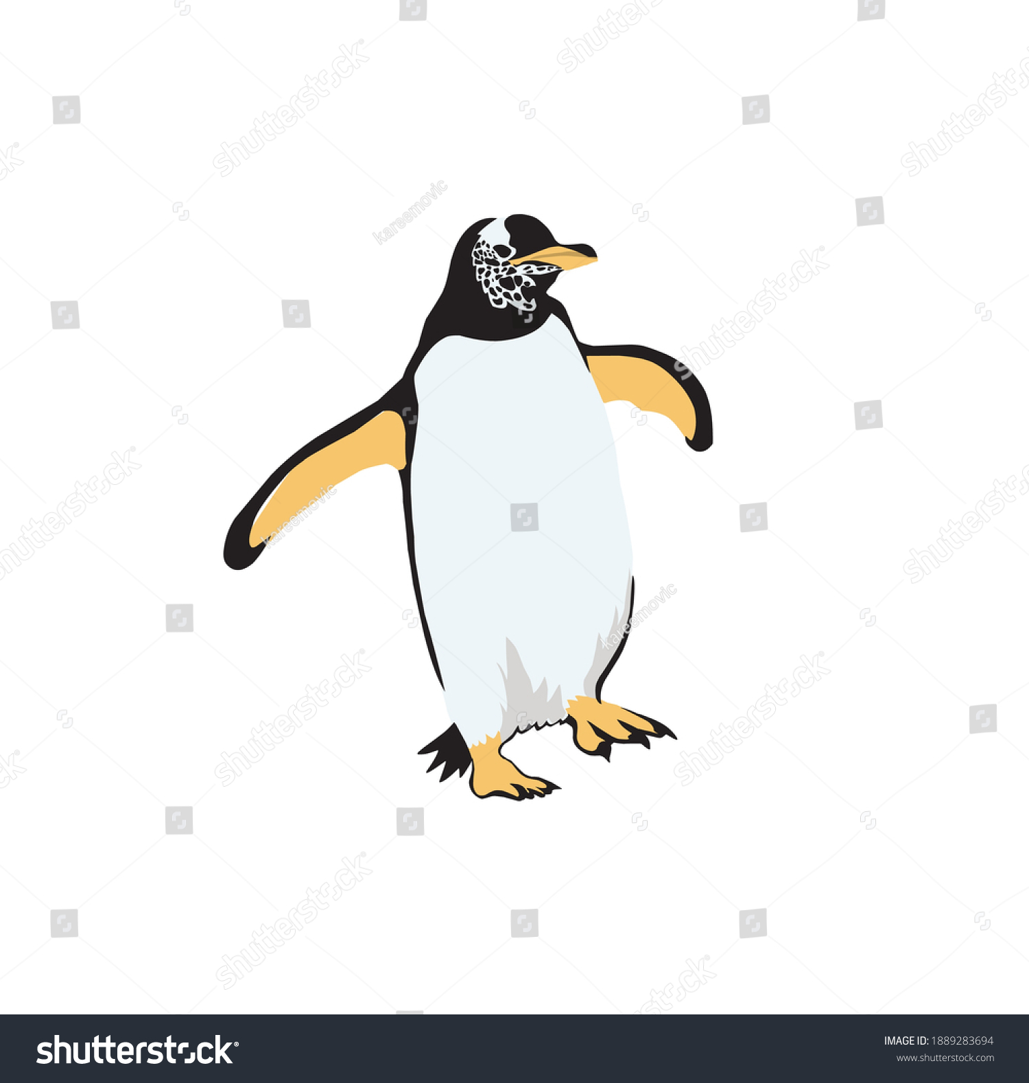 Penguin Walking Isolated On White Background Stock Vector (Royalty Free ...
