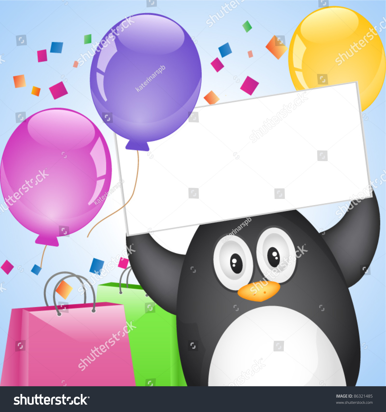 Penguin Surprise Stock Vector (Royalty Free) 86321485