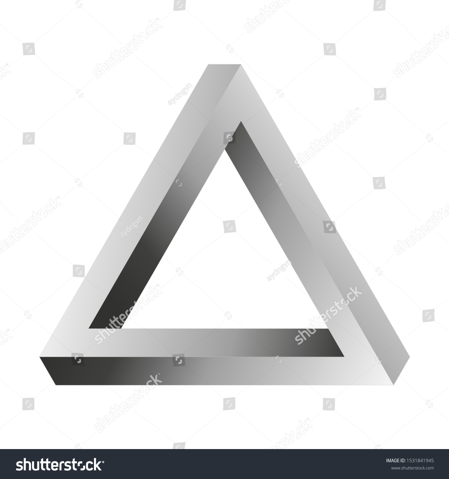 Penrose Triangle Icon Grey Gradient Vector Stock Vector (Royalty Free ...