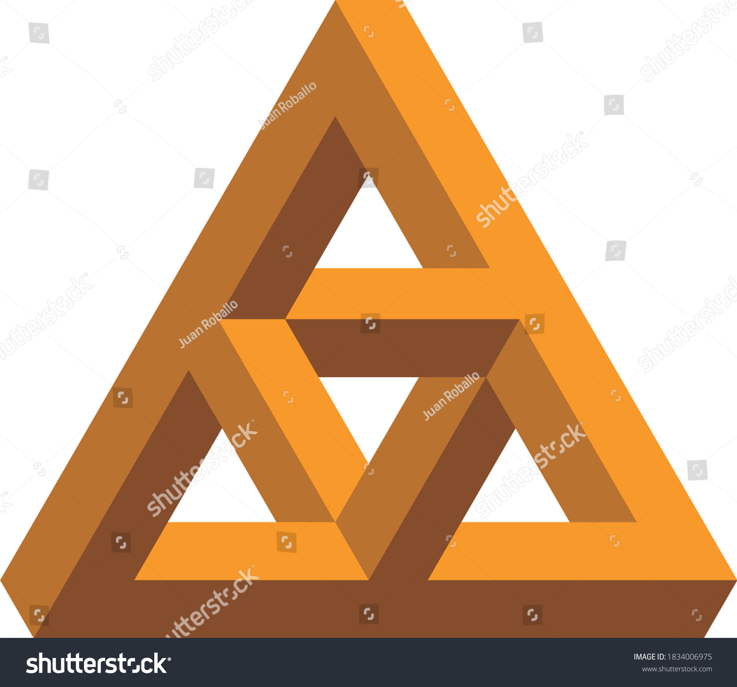 Penrose Triangle Impossible Shape Optical Illusion Stock Vector ...