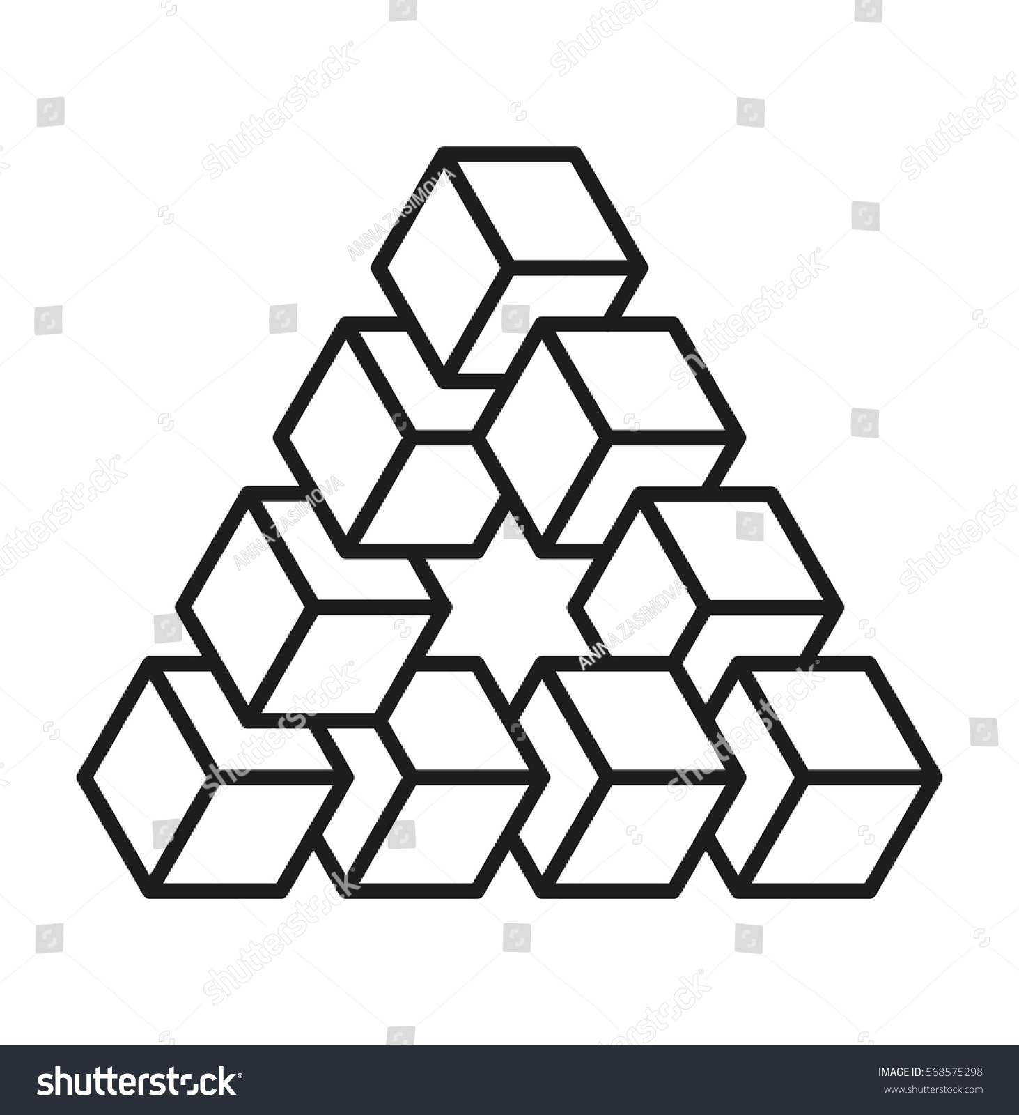 Penrose Triangle Memphis Style Vector Logo Stock Vector (Royalty Free ...