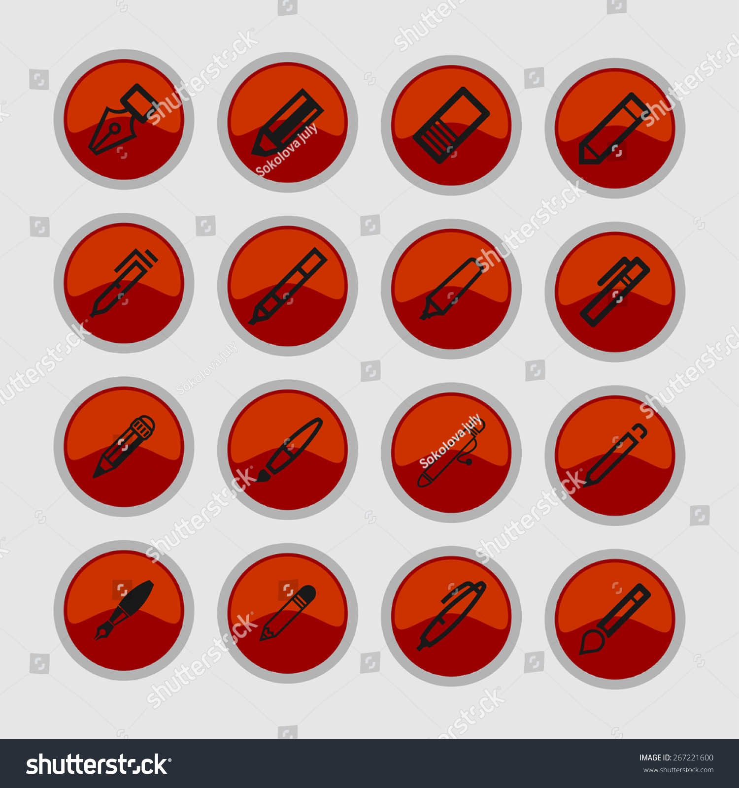 Pens Icons Stock Vector (Royalty Free) 267221600 | Shutterstock