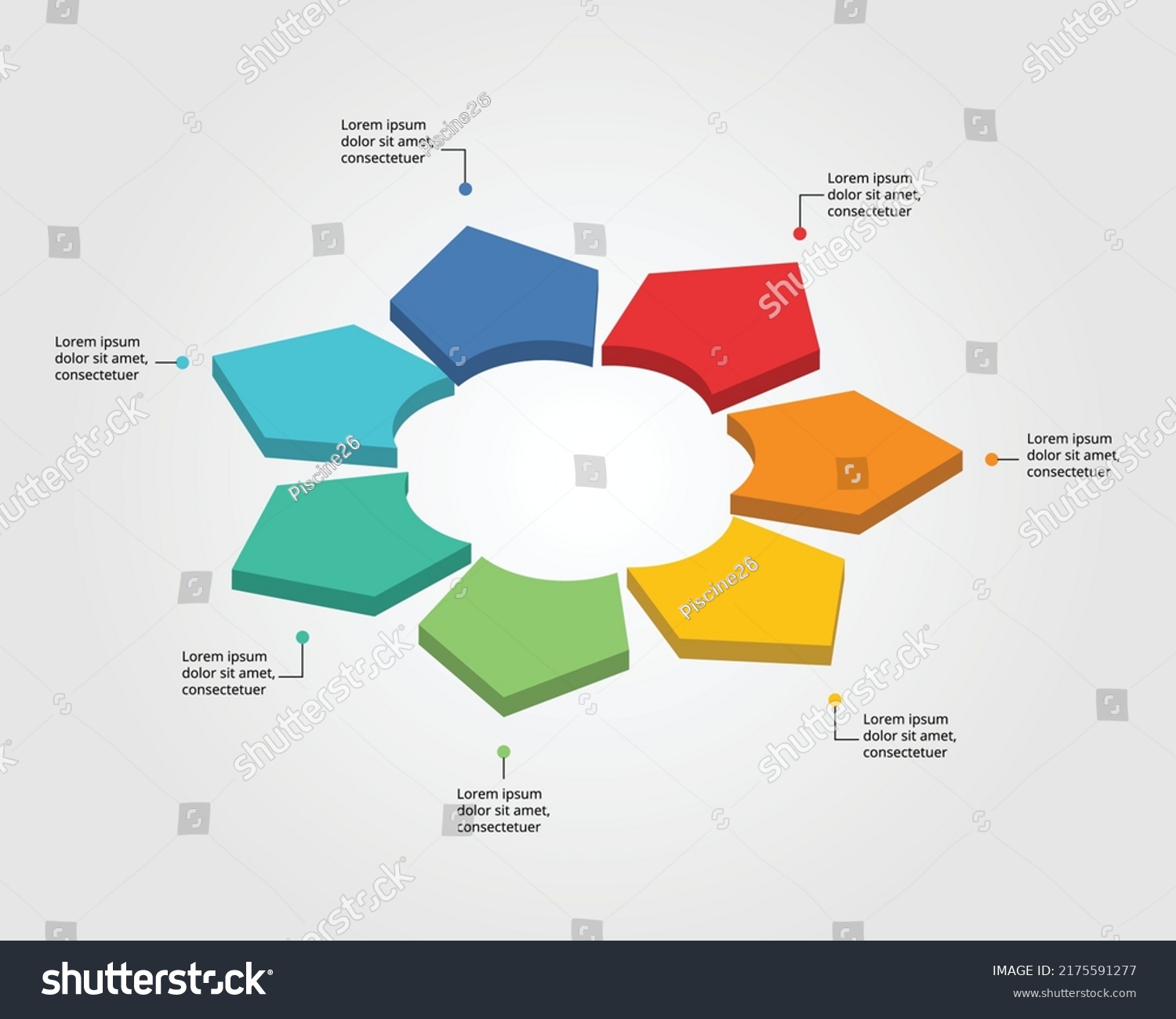 Pentagon Chart Template Infographic Presentation 7 Stock Vector ...