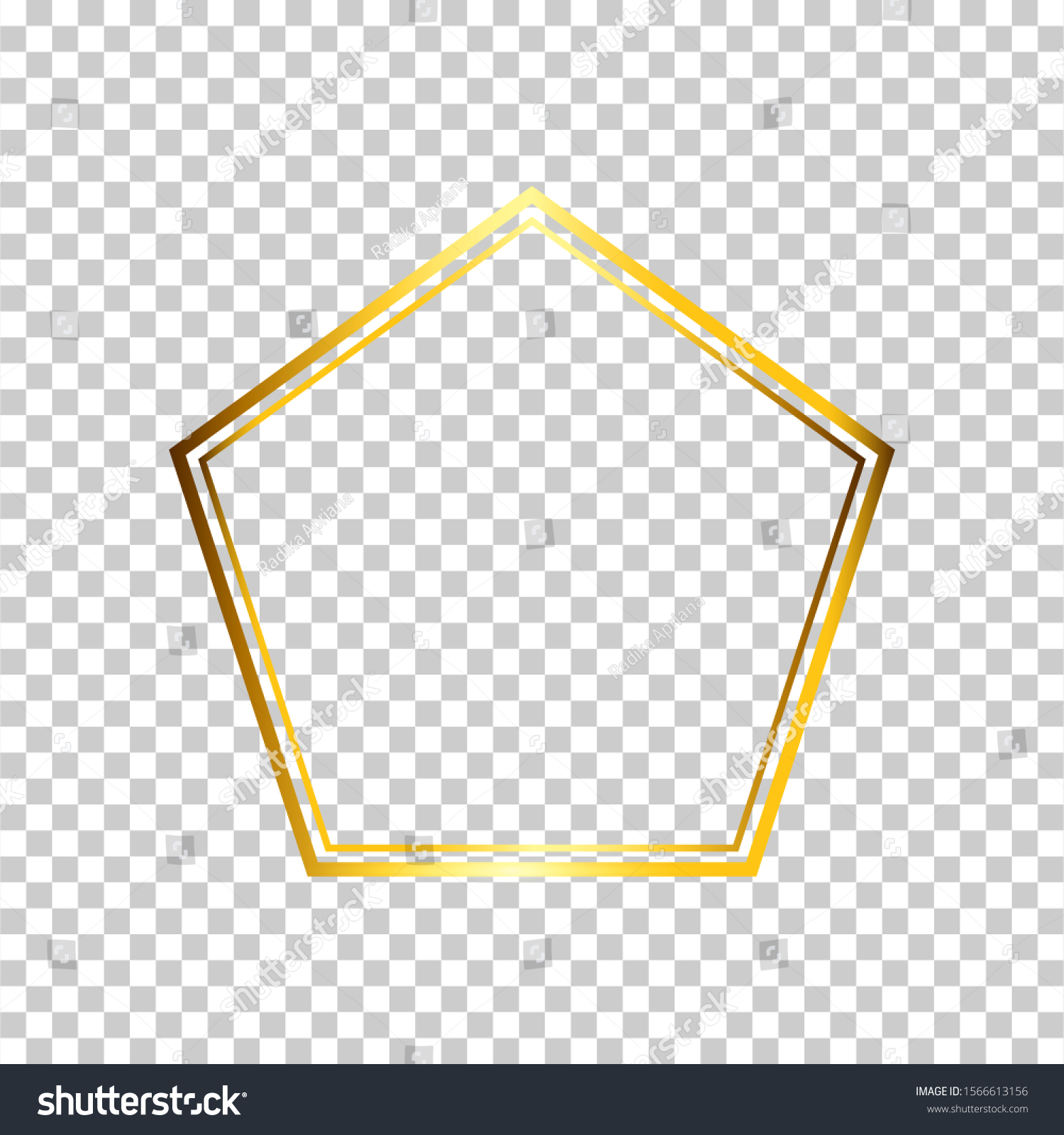 Pentagon Frame Gold Effect Stock Vector (Royalty Free) 1566613156 ...