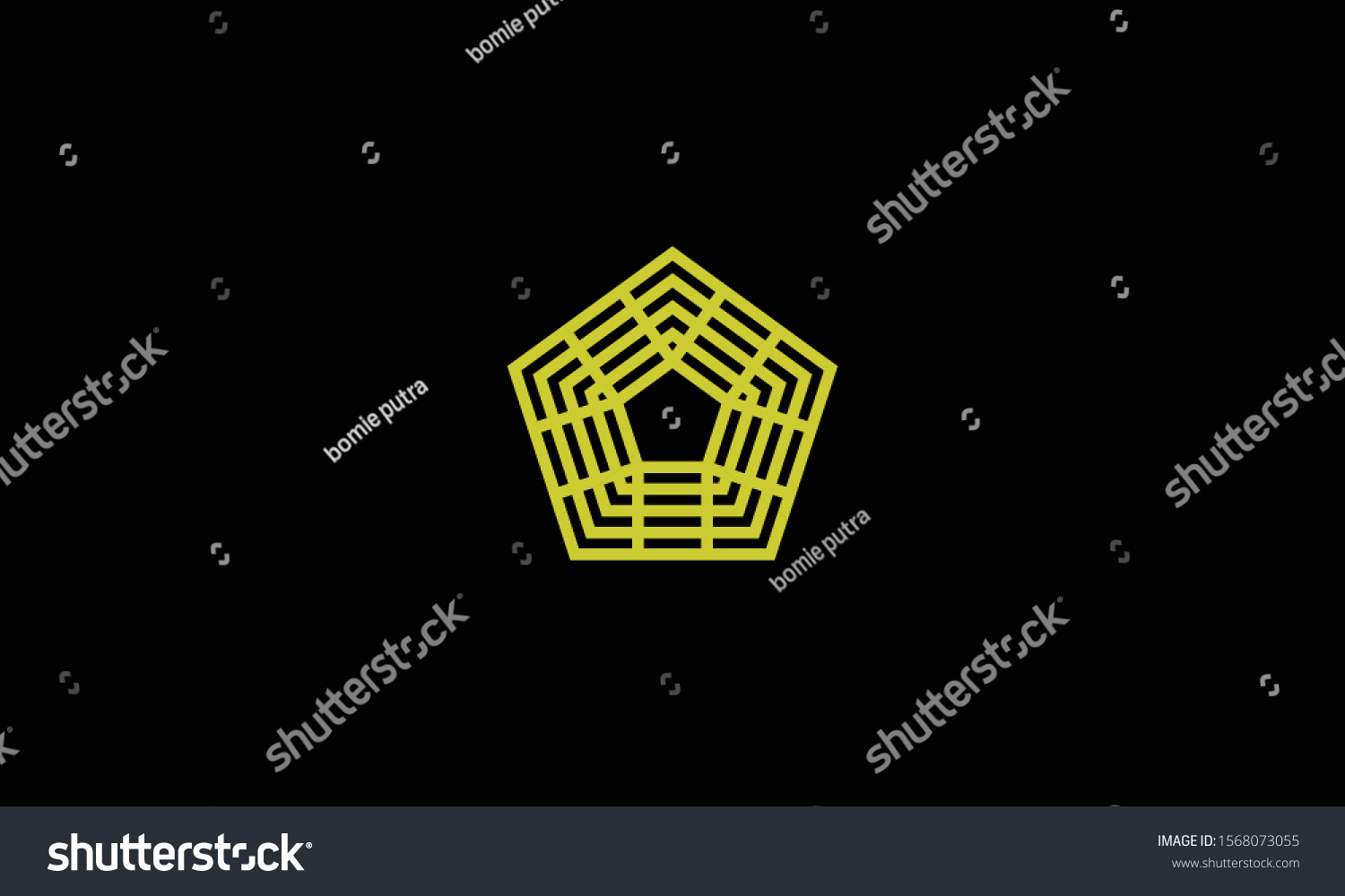 Pentagon Lines Building Shape Logo Design Stock Vector (Royalty Free ...