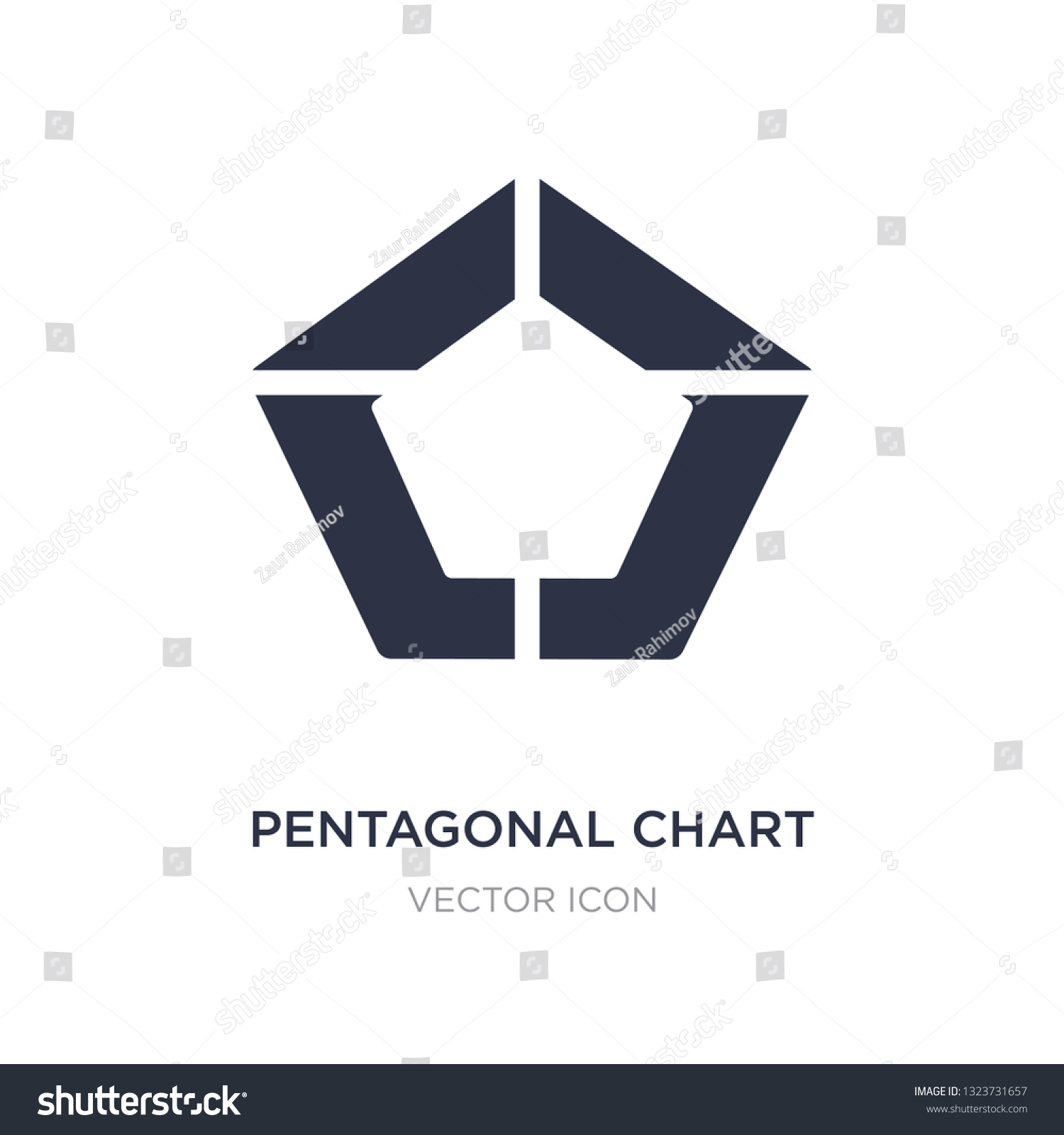 Pentagonal Chart Icon On White Background Stock Vector (Royalty Free ...