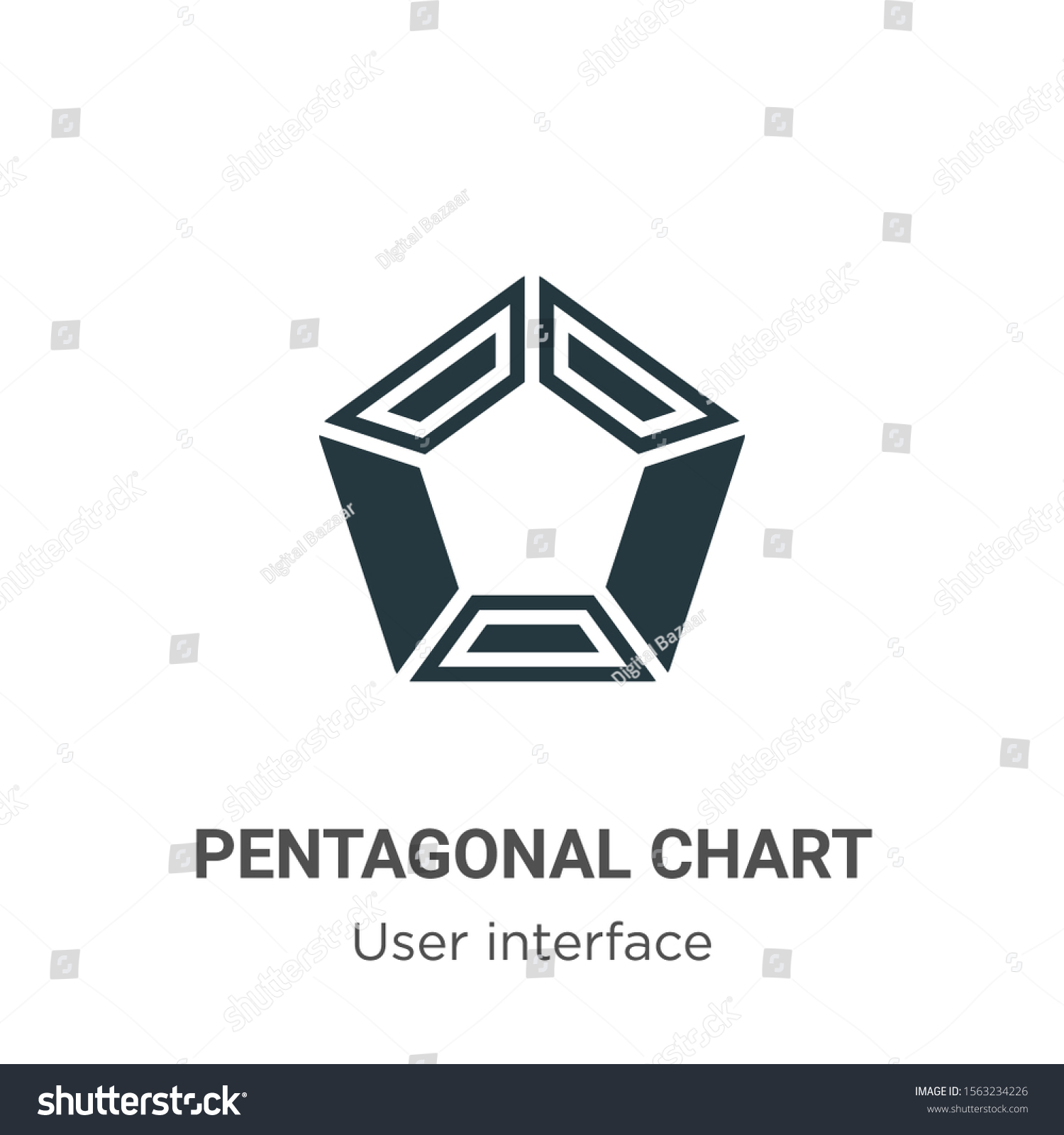 Pentagonal Chart Vector Icon On White: เวกเตอร์สต็อก (ปลอดค่าลิขสิทธิ์ ...