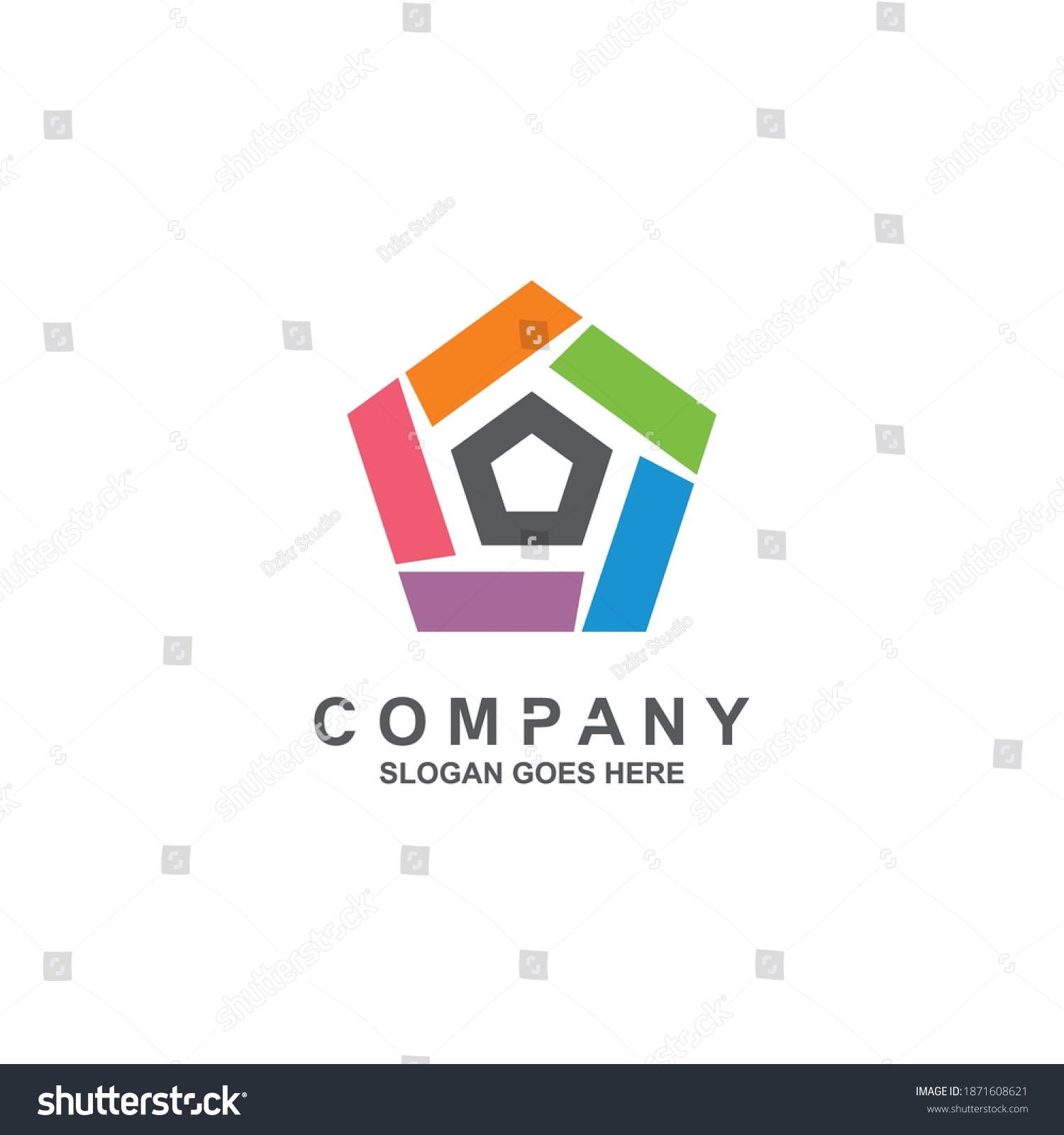 Pentagonal Logo Design Vector Stock Vector (Royalty Free) 1871608621