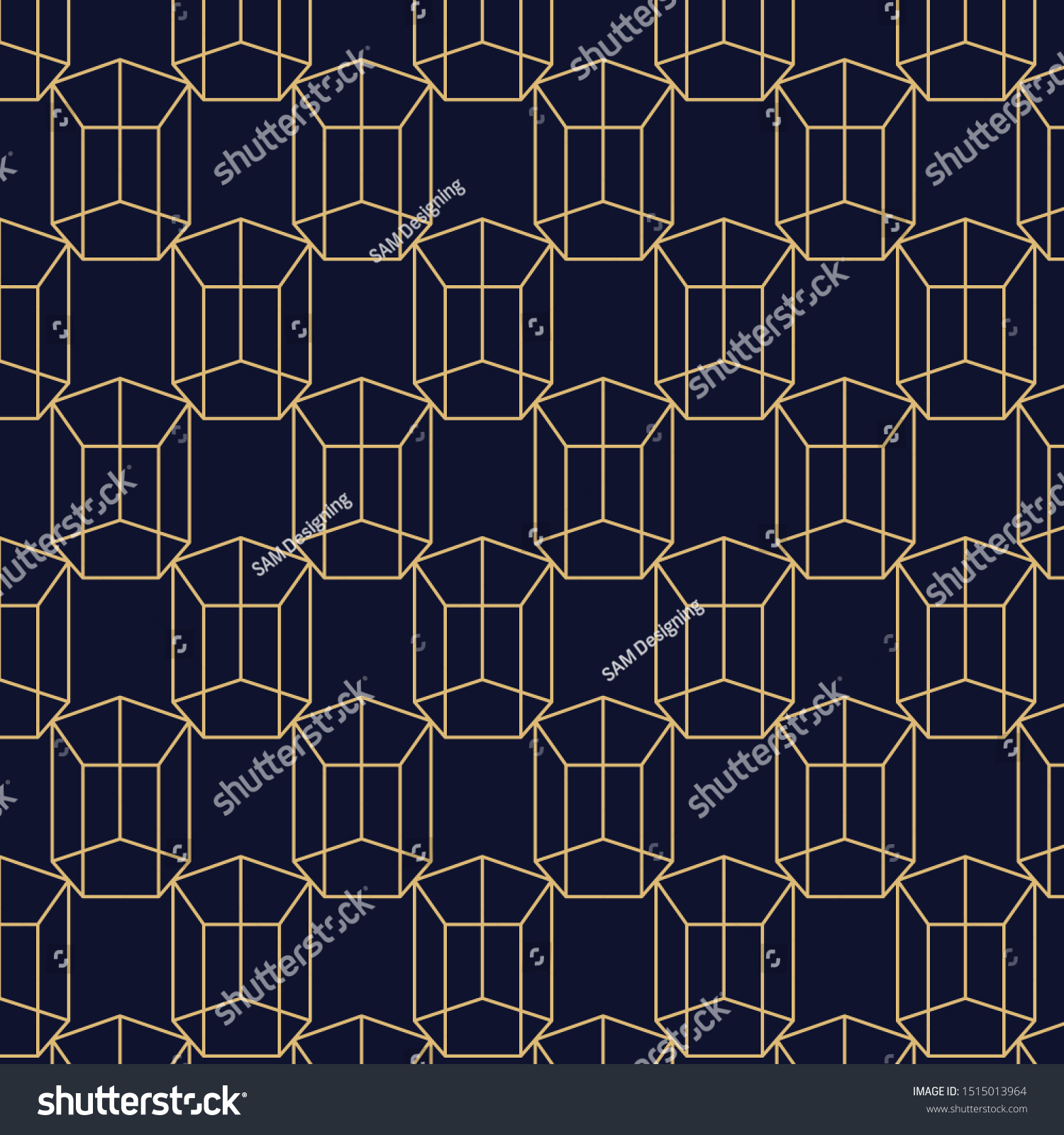 Pentagonal Prism Abstract Geometric Pattern Vector Stock Vector ...