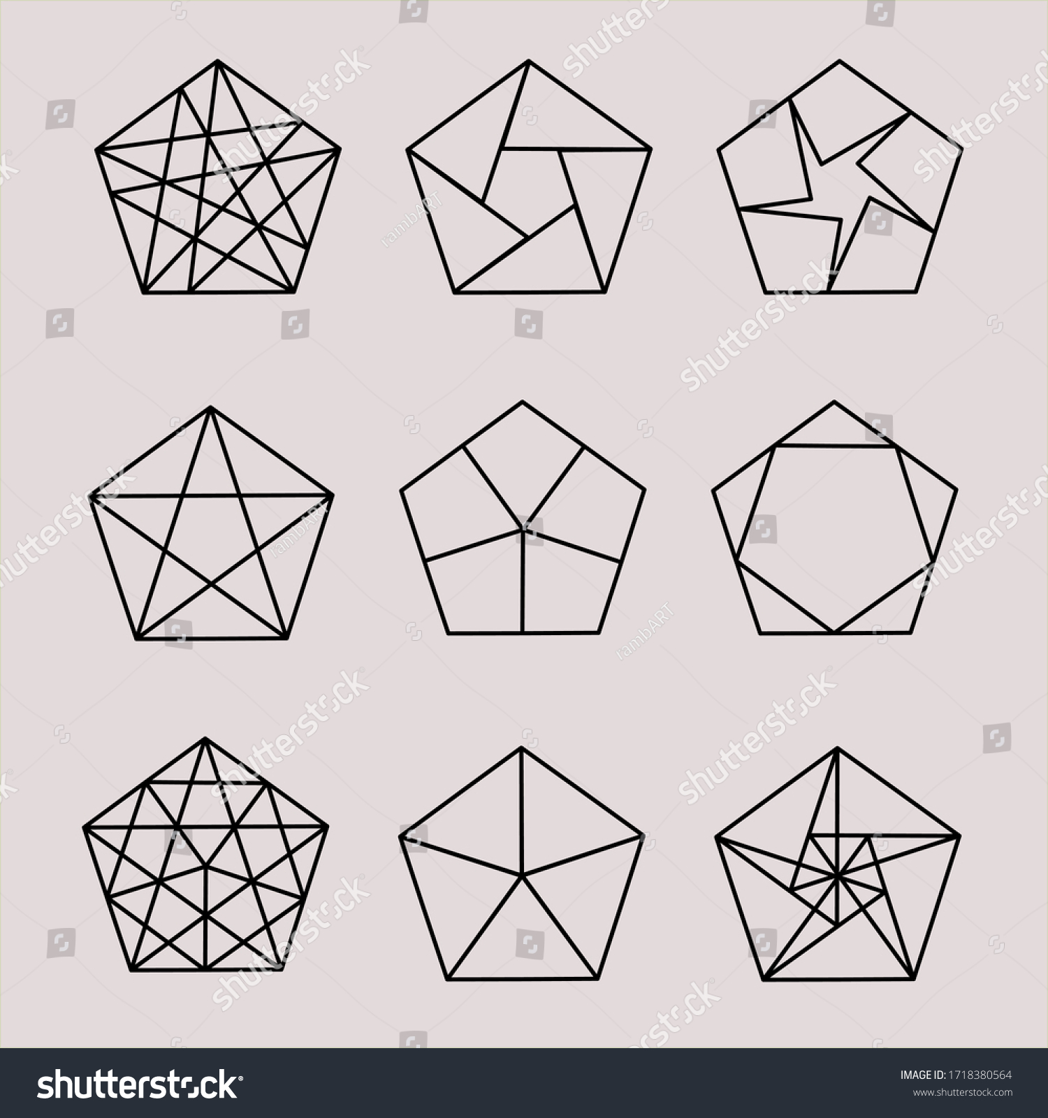 Pentagonal Star Icon Logo Vector Design: vetor stock (livre de direitos ...