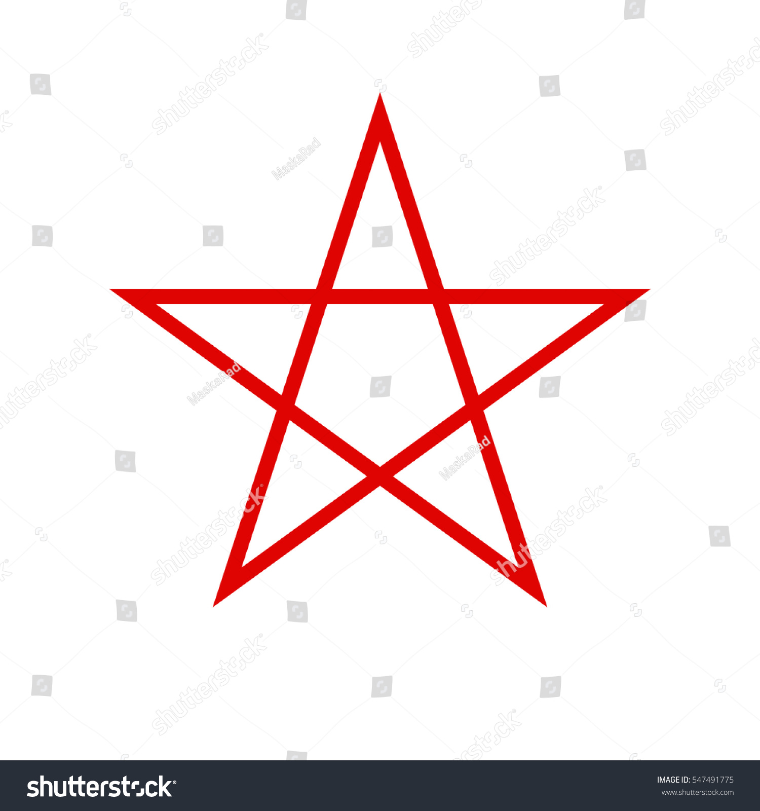 Pentagram Icon Red Fivepointed Star Vector Stock Vector (Royalty Free ...