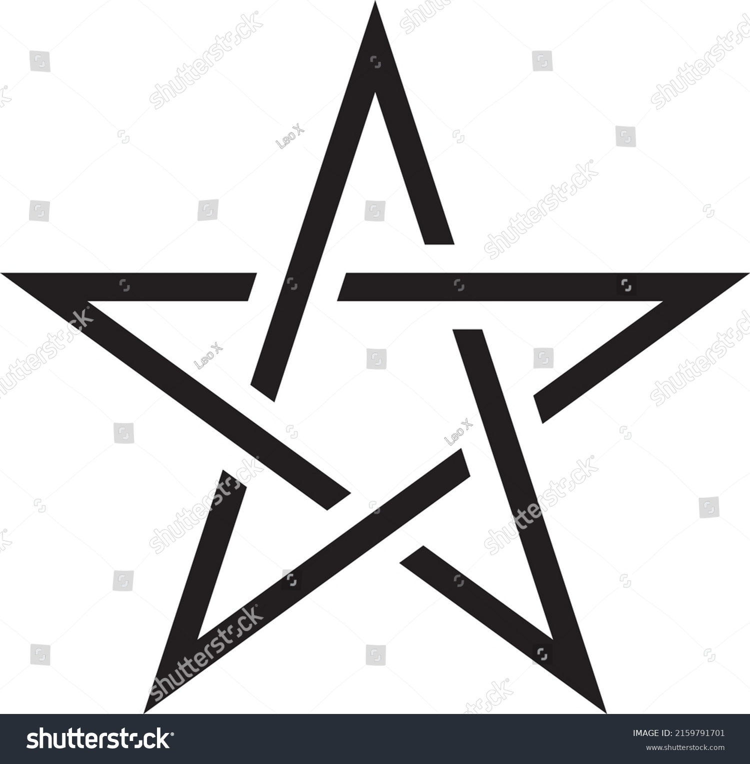 Pentagram Symbol Overlapping Lines Stock Vector (Royalty Free ...
