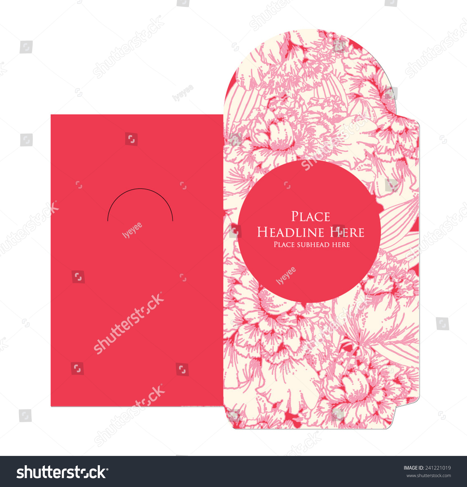 Peony Red Packet Template Vectorillustration Stock Vector (Royalty Free ...