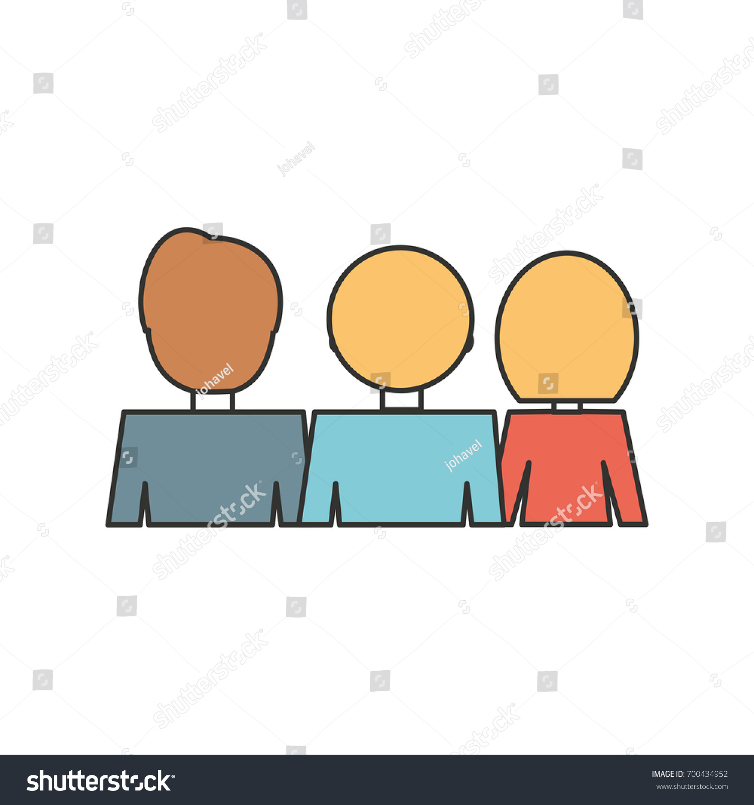 People Back View Cartoon Stock Vector (Royalty Free) 700434952