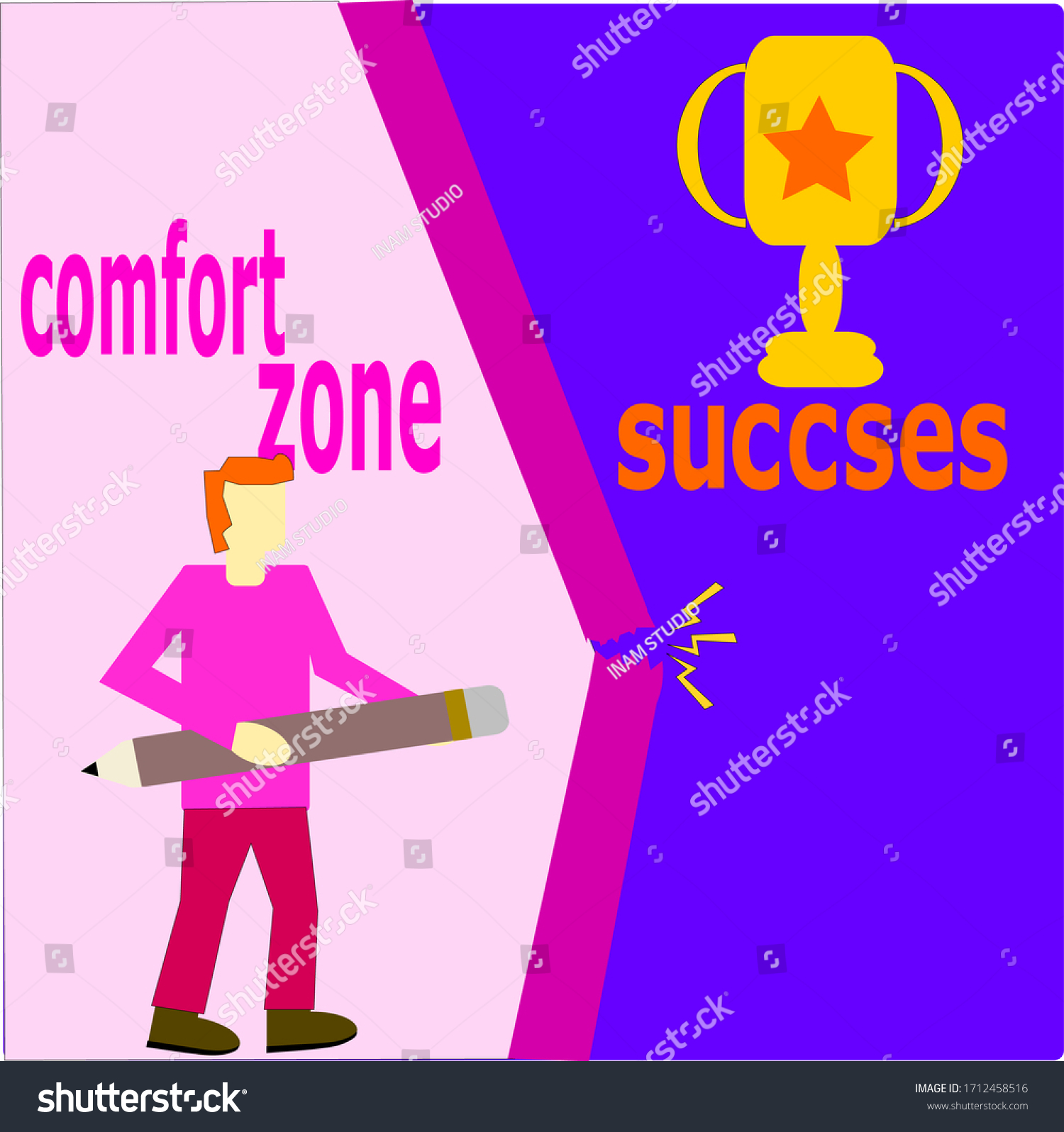 People Break Boundaries Using Art Stock Vector (Royalty Free) 1712458516