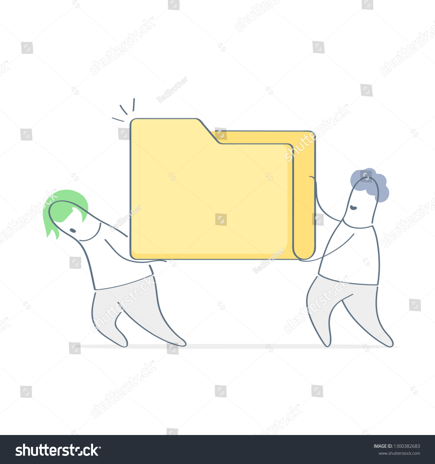 People Carries Large Folder Files Database Stock Vector (Royalty Free ...