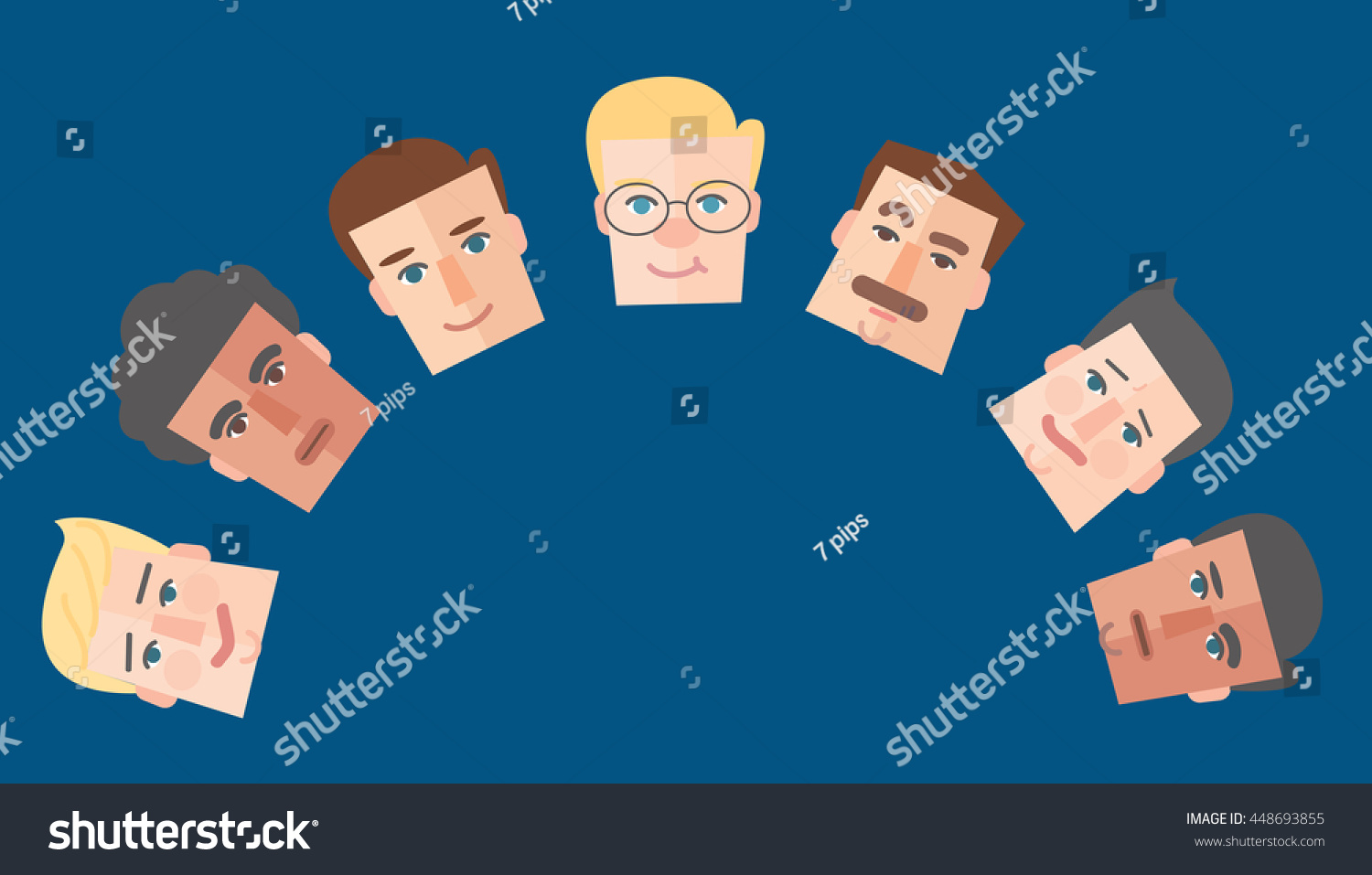 People Cartoon Around Empty Circle Background Stock Vector (Royalty ...