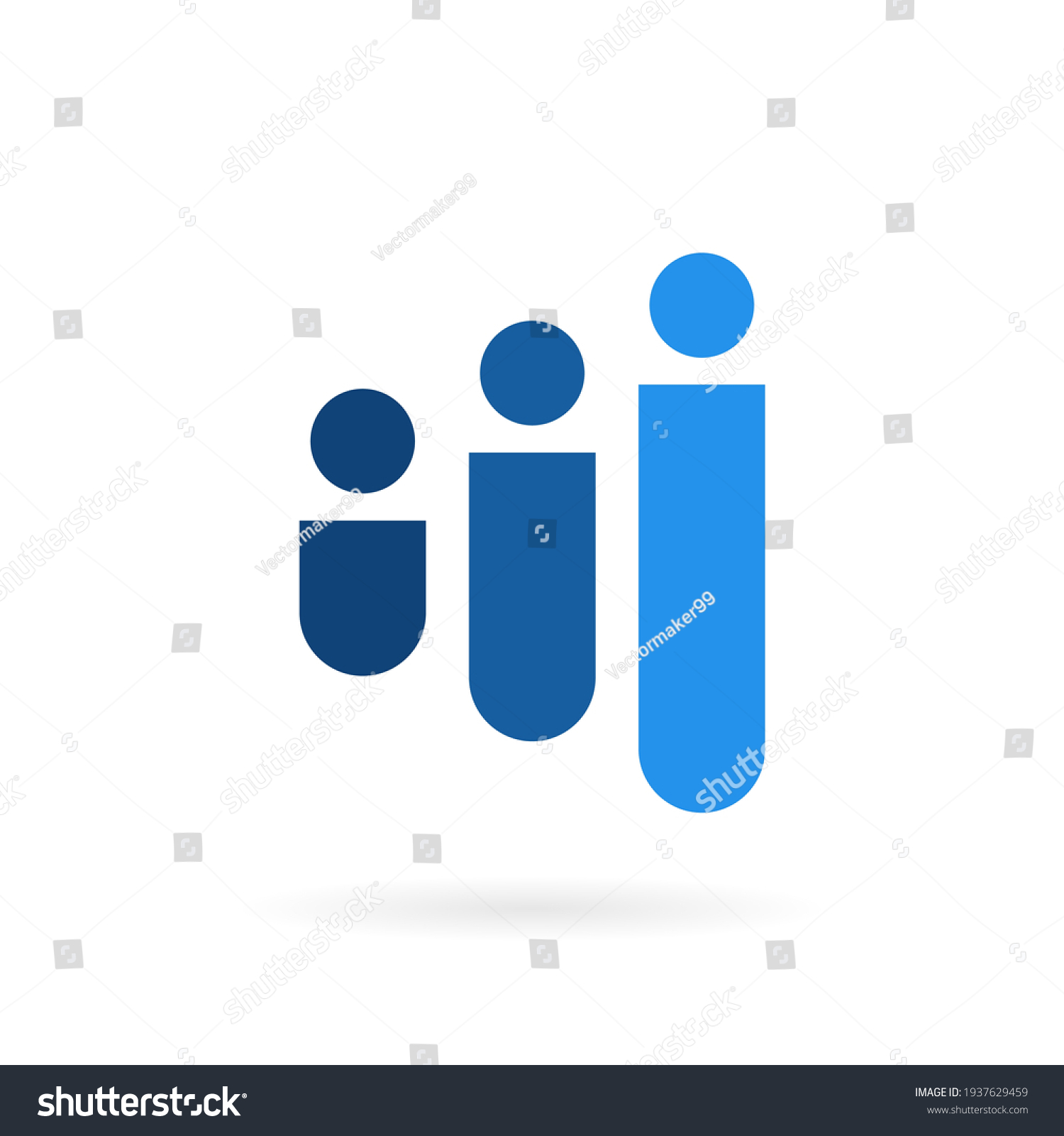 People Chart Bar Logo Vector Icon Stock Vector (Royalty Free) 1937629459