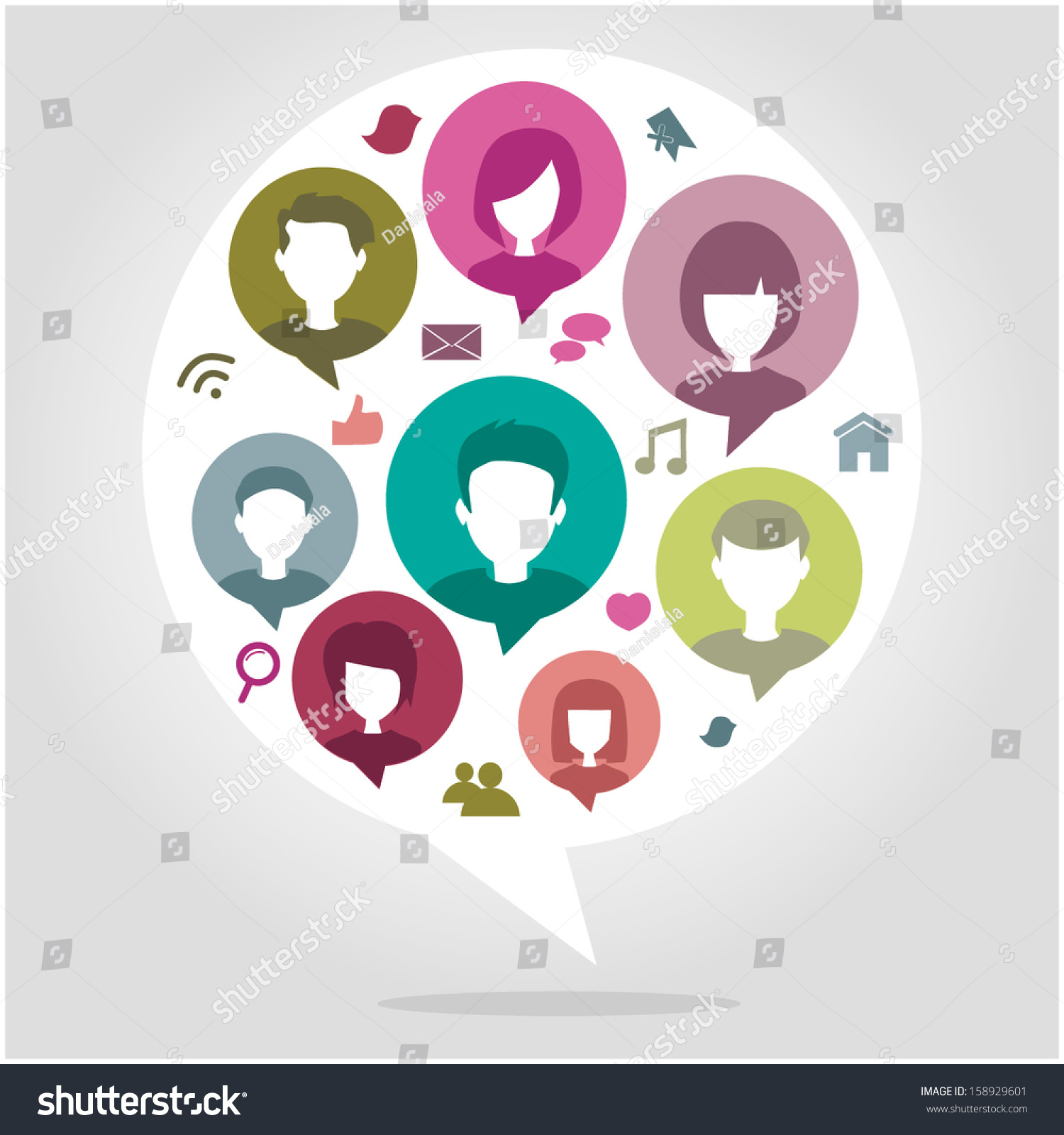 People Chatting Network Concept: vetor stock (livre de direitos ...