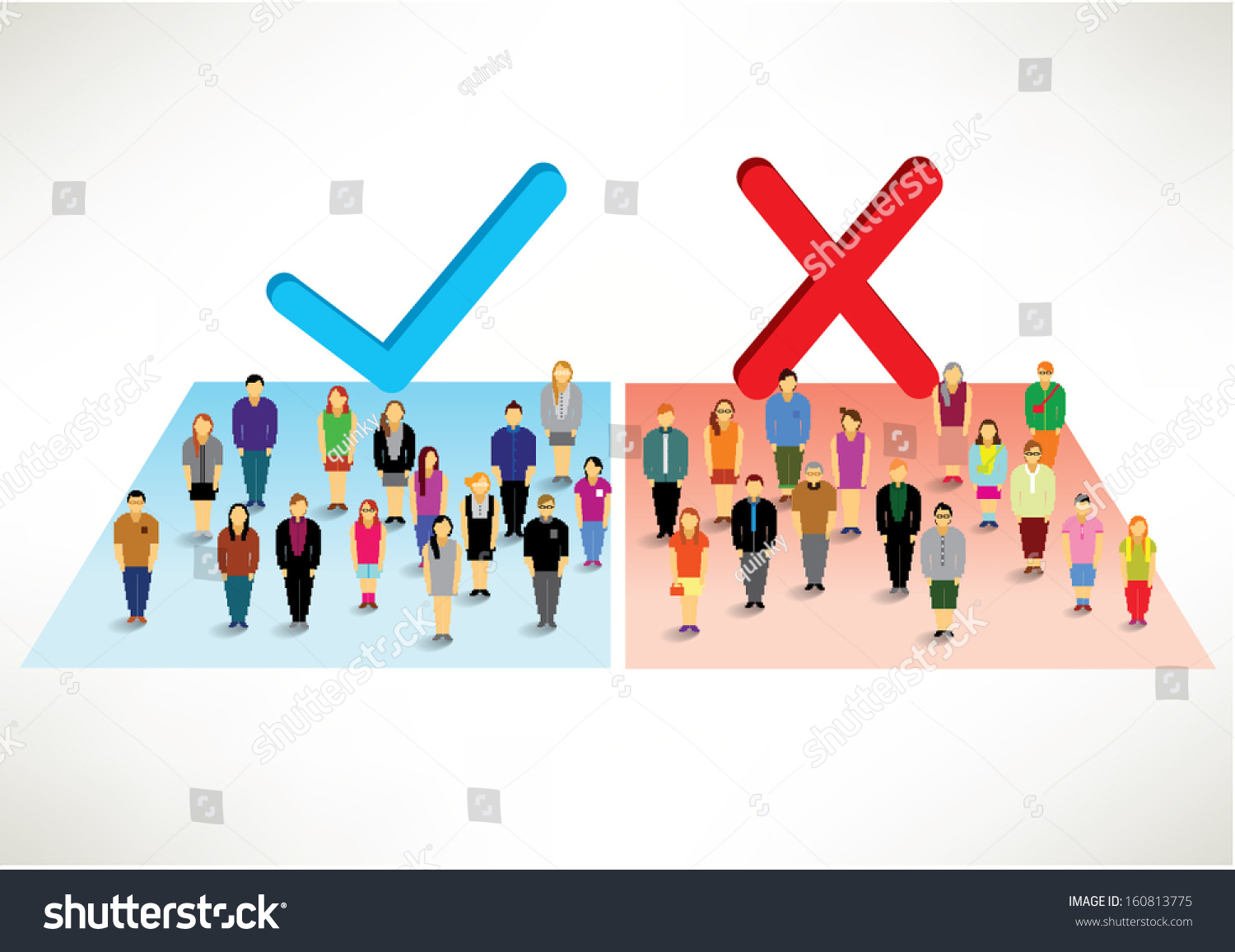 People Choosing Right Wrong Conceptual Vector: vector de stock (libre ...