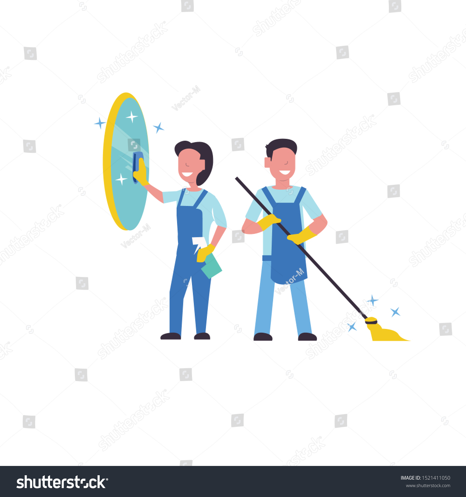 People Cleaning Vector Illustration Smart Stock Vector (Royalty Free ...