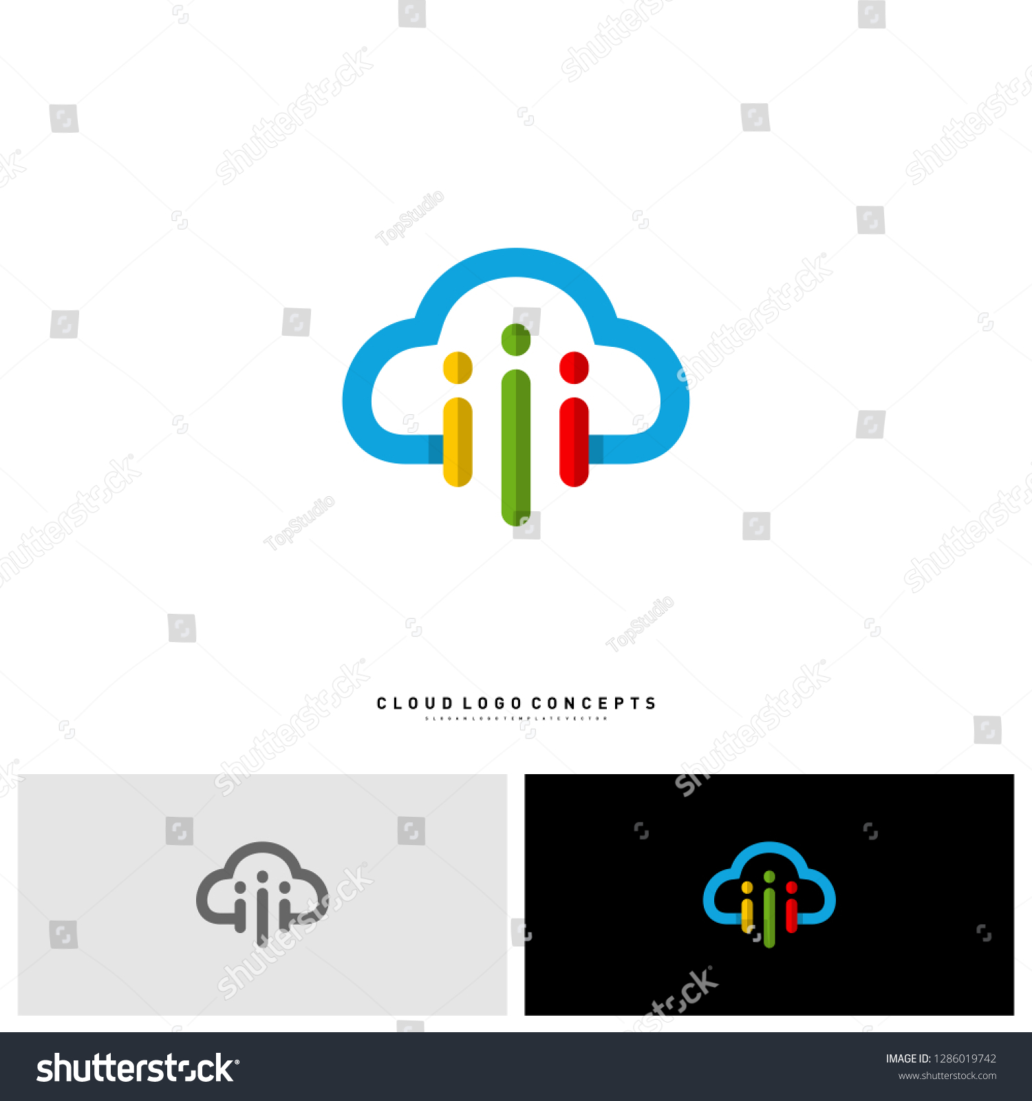 People Cloud Logo Design Concept Vector Stock Vector (Royalty Free ...