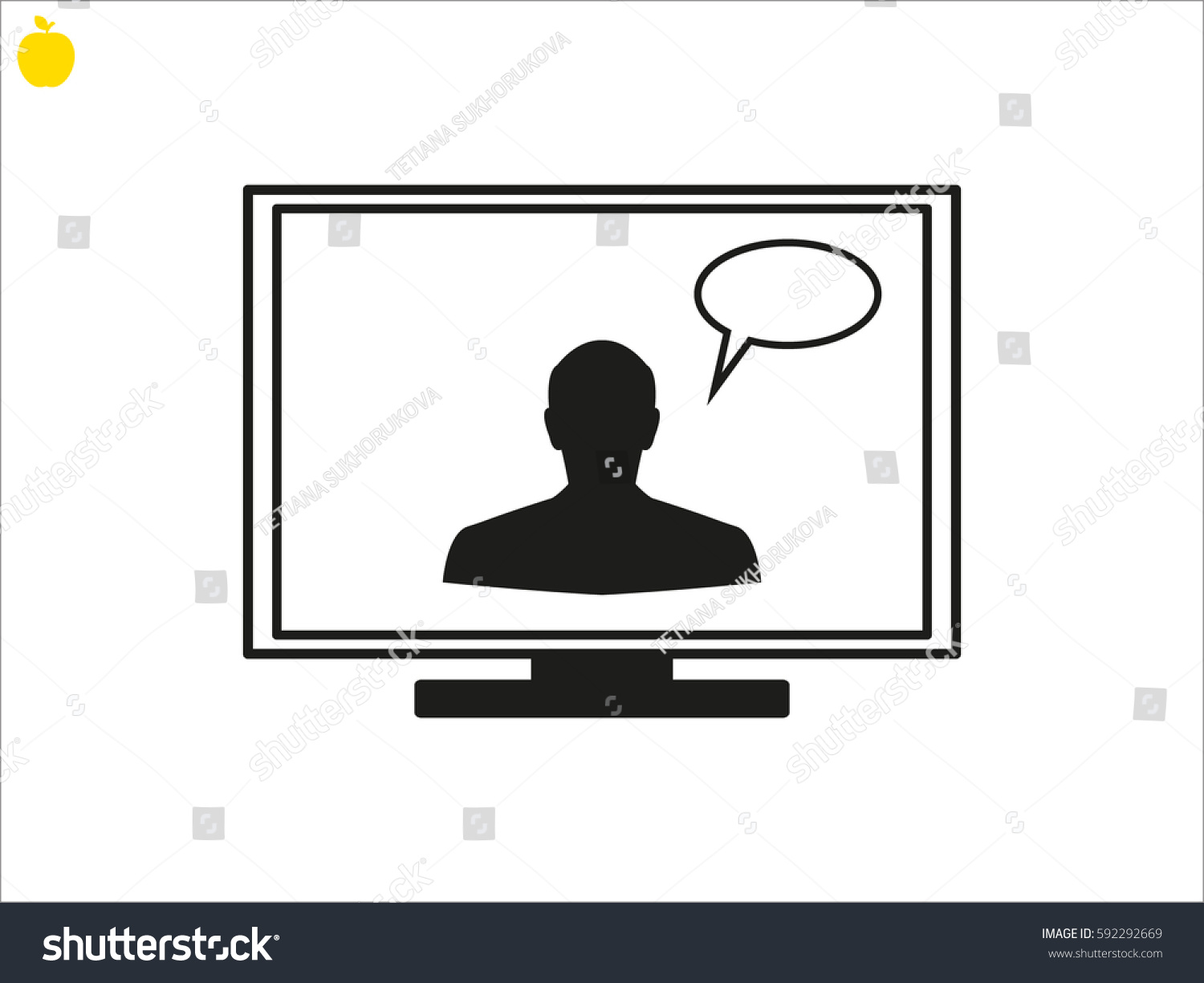 People Computer Chat Icon Vector Illustration Stock Vector (Royalty ...
