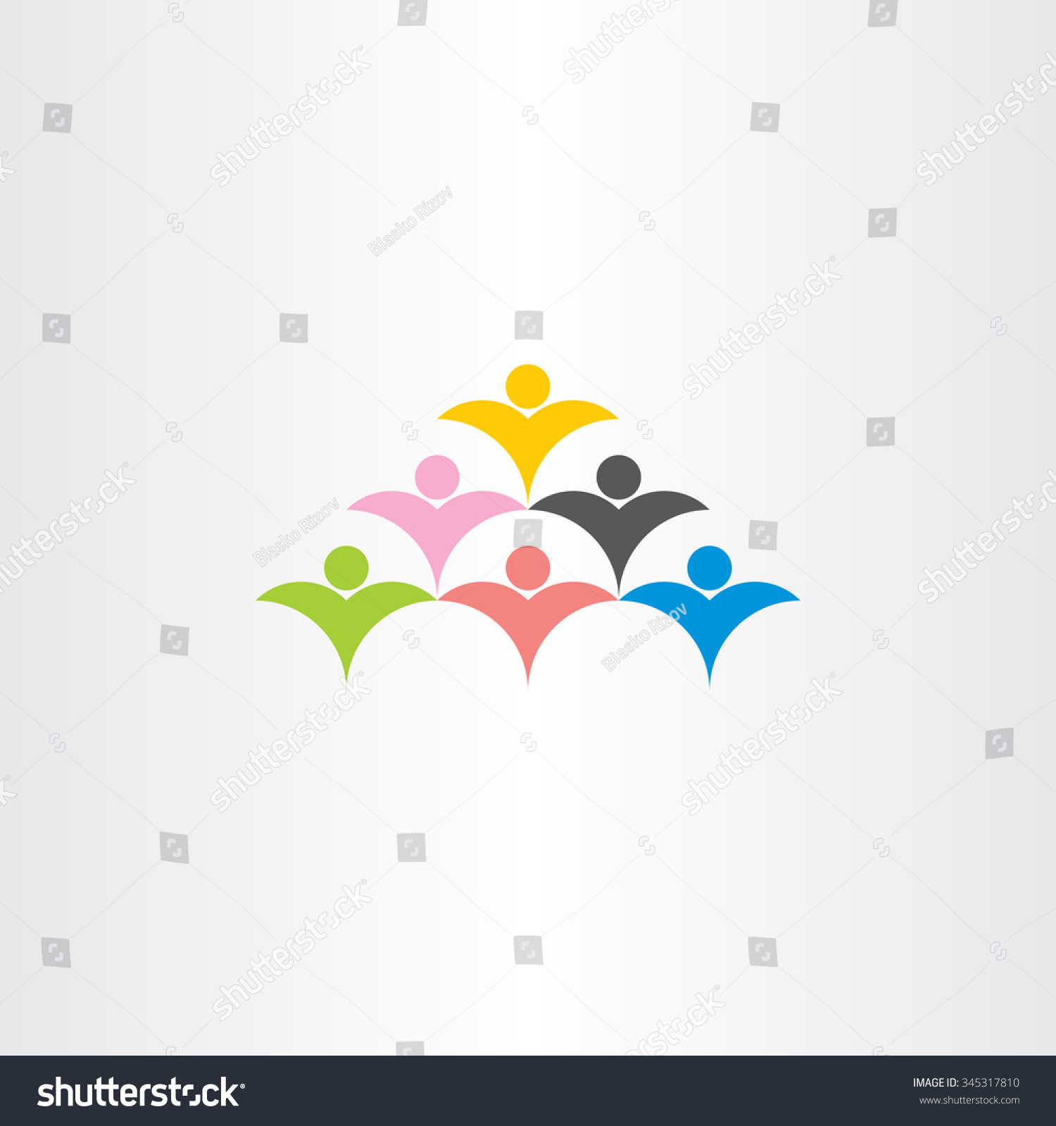 People Crowd Audience Logo Vector Icon: vector de stock (libre de ...