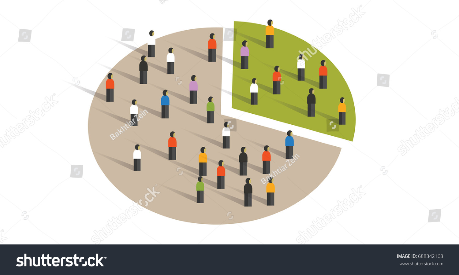 People Crowd Pie Chart Group Graphic: เวกเตอร์สต็อก (ปลอดค่าลิขสิทธิ์ ...
