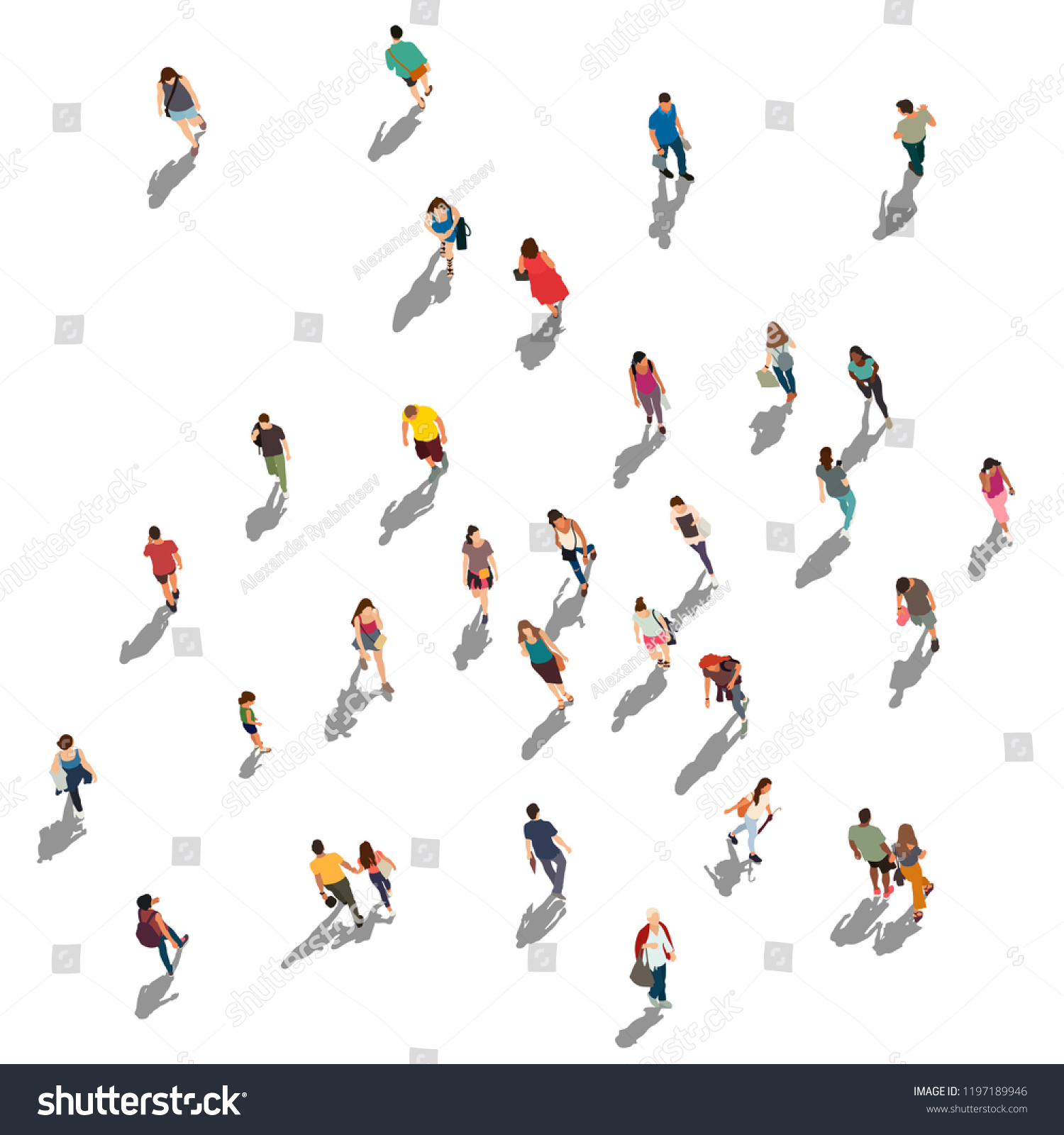 People Crowd Vector Illustration Stock Vector (Royalty Free) 1197189946