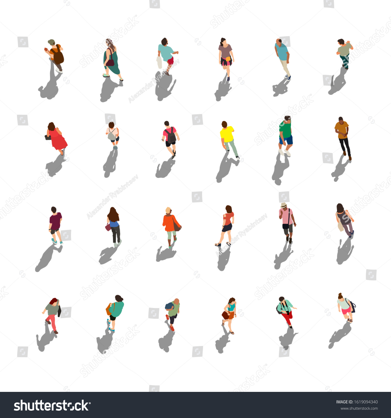 People Crowd Vector Illustration Set Stock Vector (Royalty Free) 1619094340