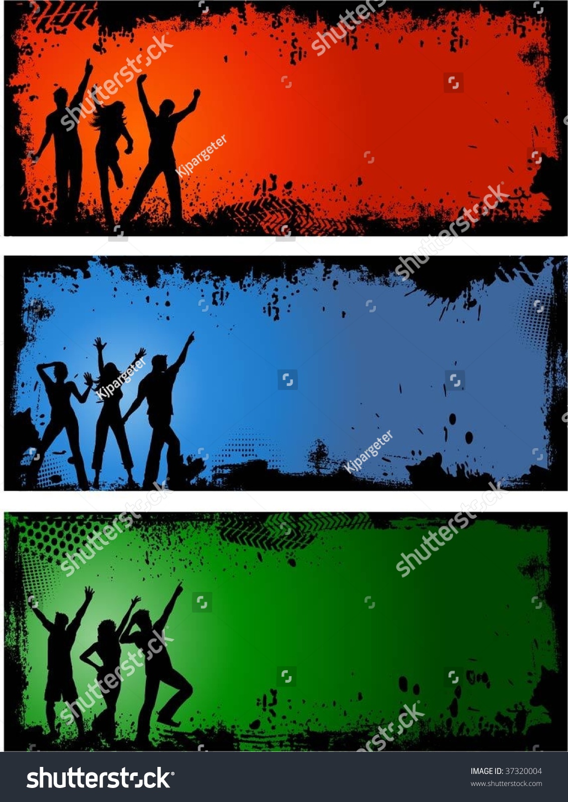 People Dancing On Grunge Backgrounds Stock Vector (Royalty Free) 37320004