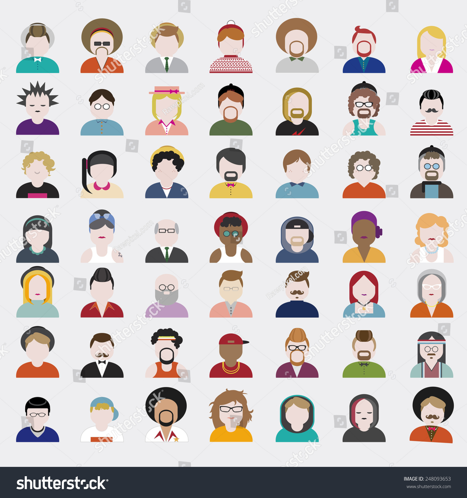 People Diversity Portrait Design Characters Avatar Stock Vector ...