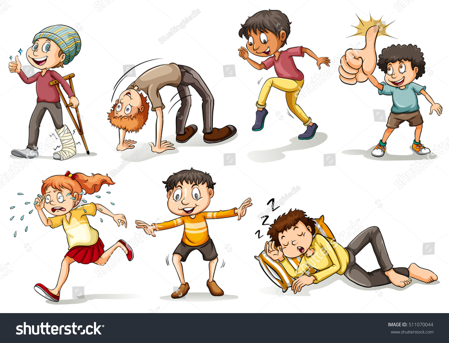 People Doing Different Actions Set Illustration Stock Vector (Royalty ...