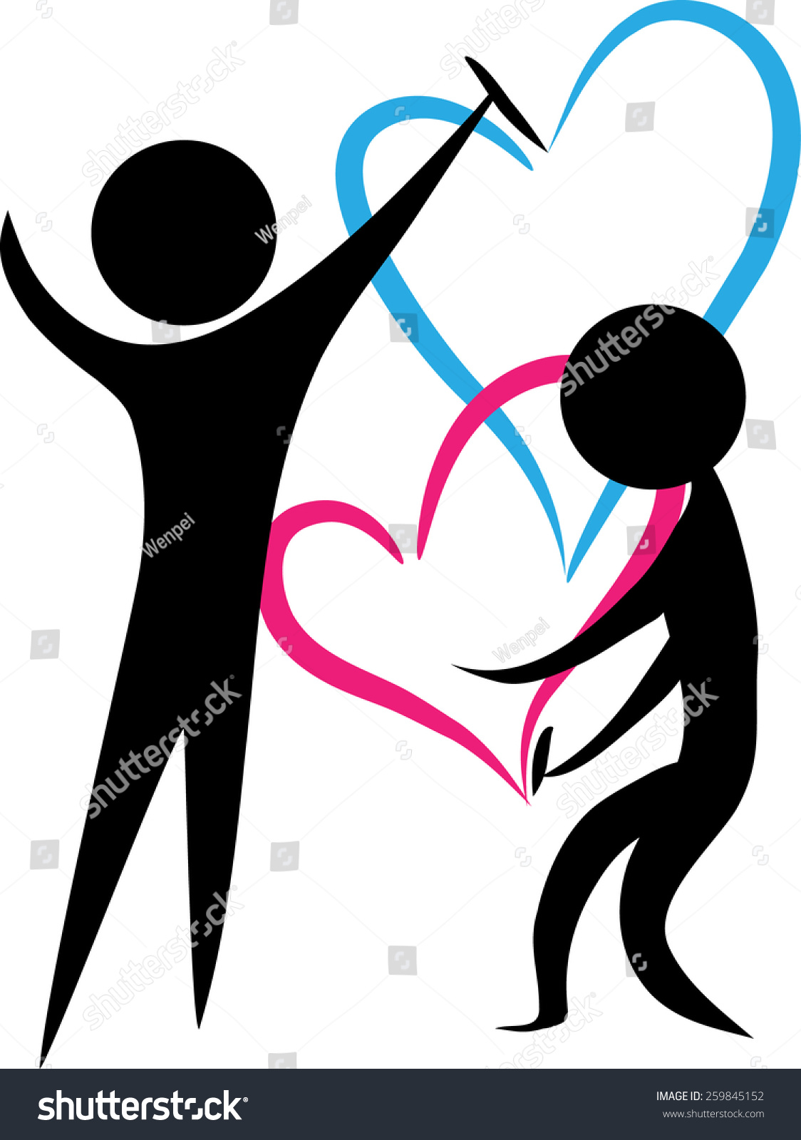 People Drawing Heart Shape Icon Stock Vector (Royalty Free) 259845152 ...