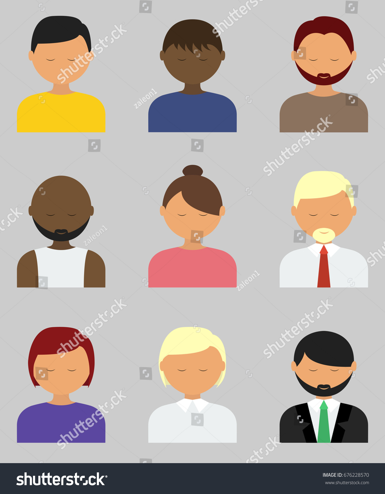 People Flat Icons Collection Vector Illustration Stock Vector (Royalty ...