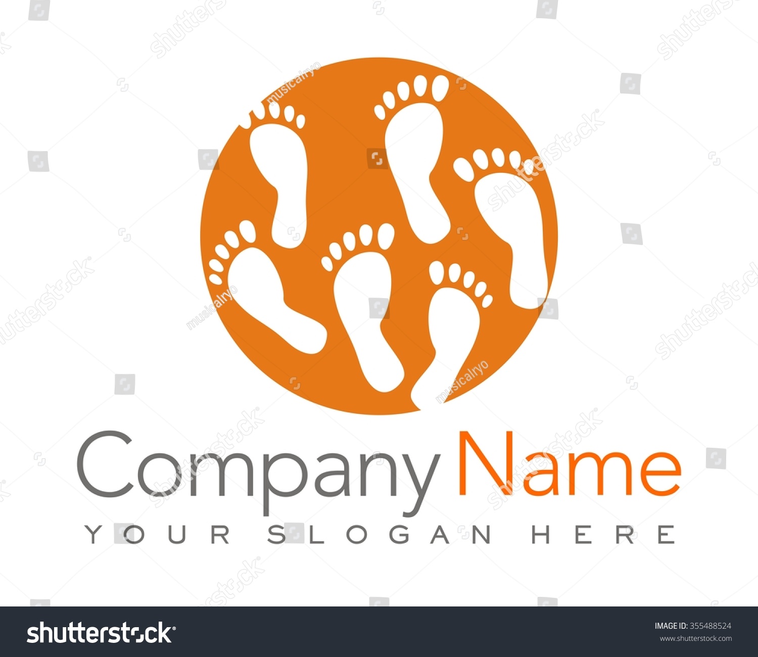 People Foot Step Logo Icon Vector: vector de stock (libre de regalías ...