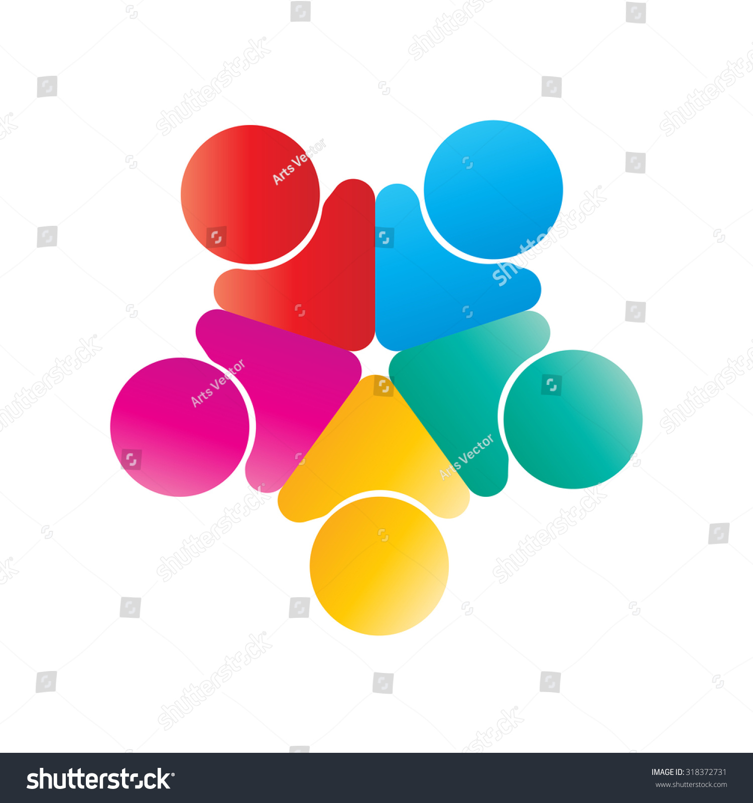 People Graphic Logo Teamwork 5 Group Stock Vector (Royalty Free ...
