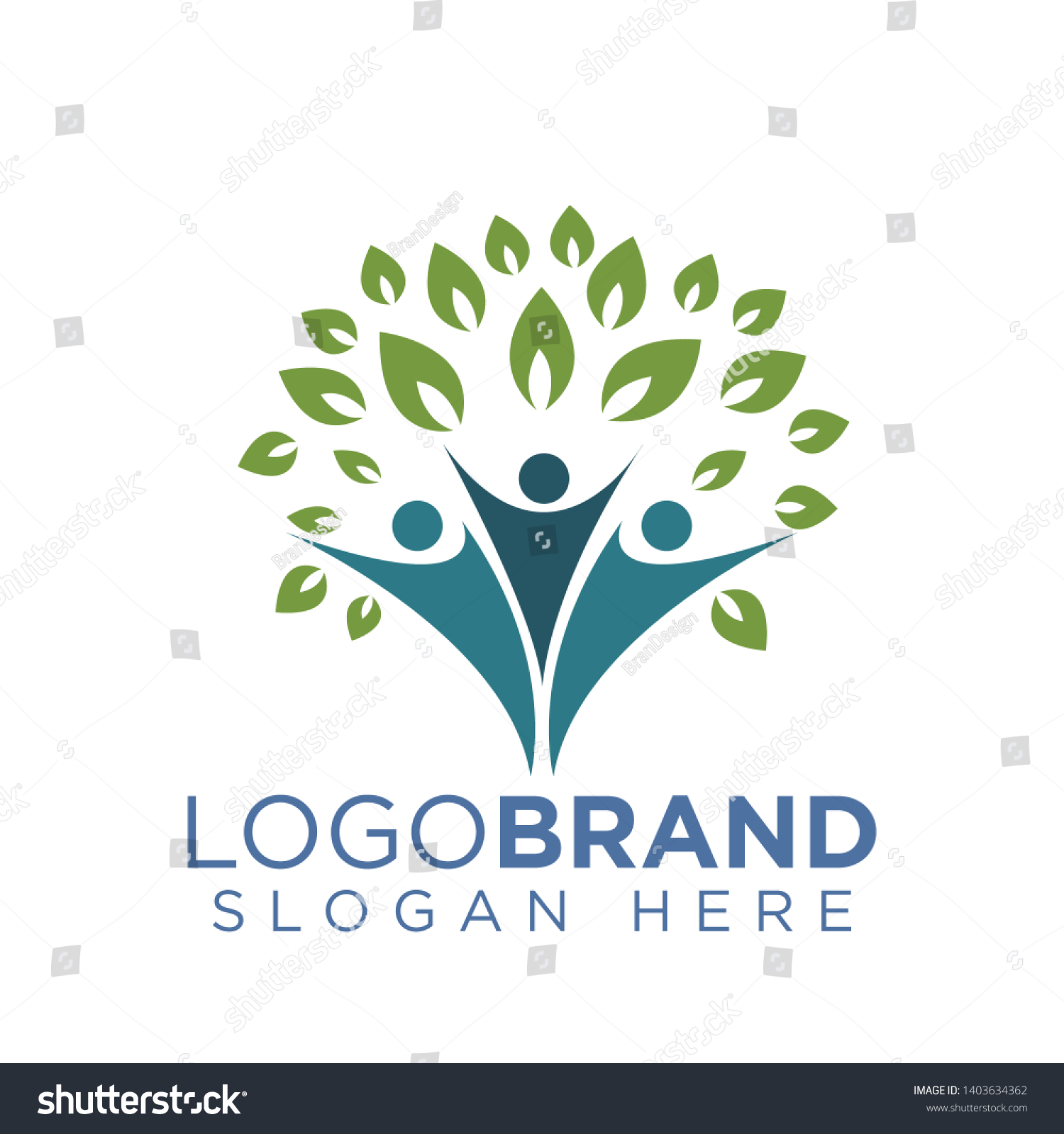 People Group Leaf Logo Vector Stock Vector (Royalty Free) 1403634362 ...