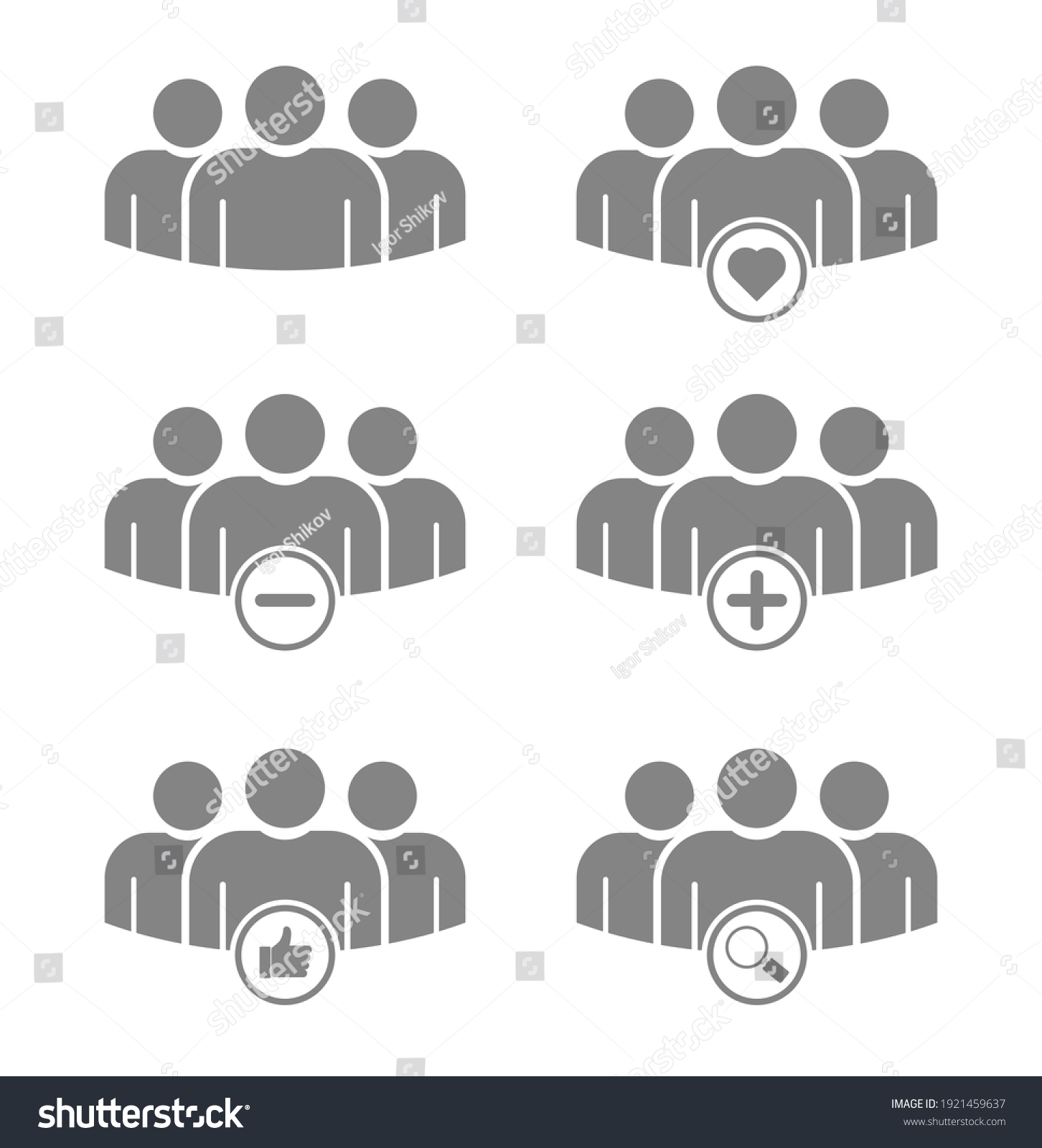 People Group Teamwork Icon Set Stock Vector (Royalty Free) 1921459637