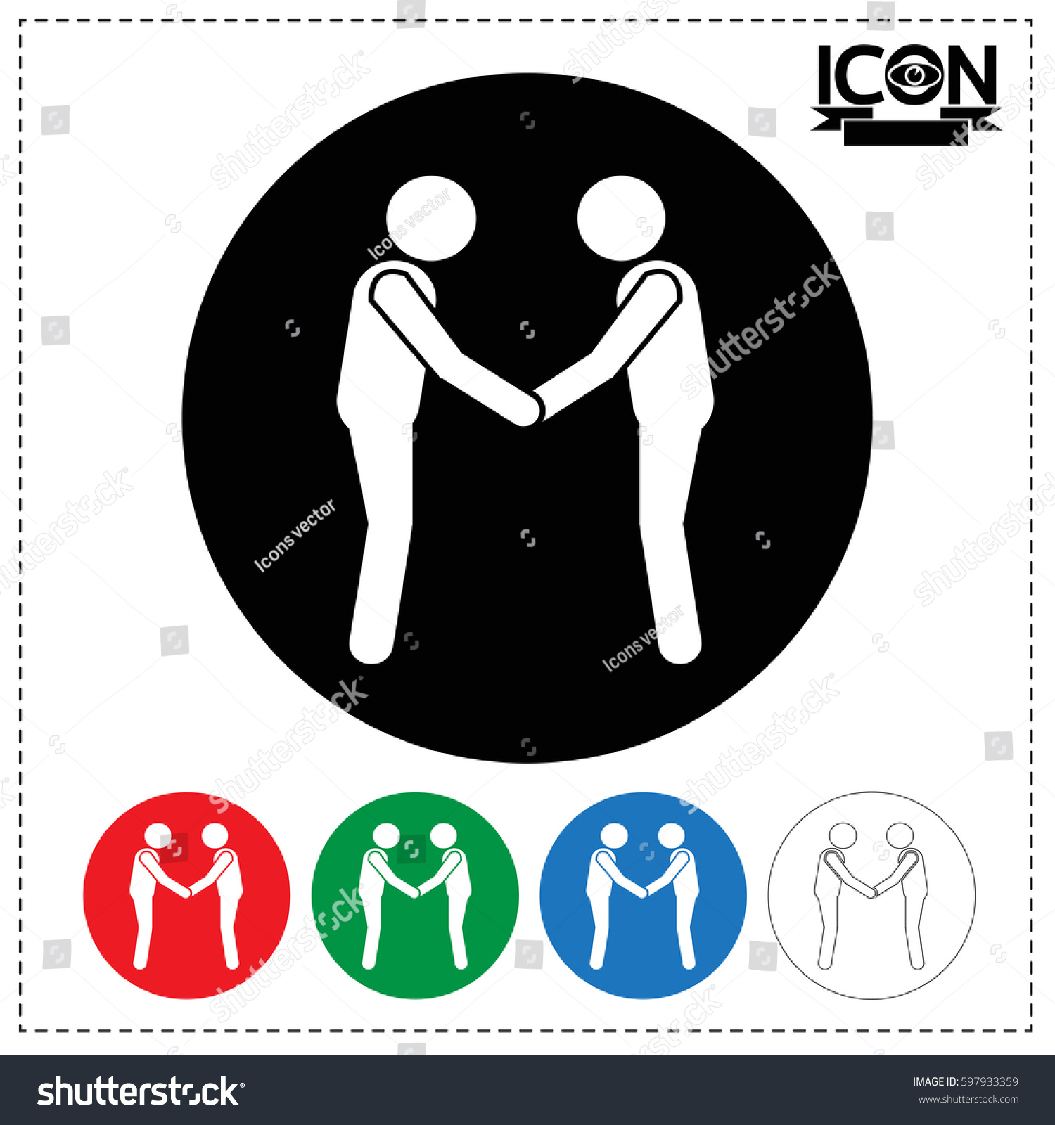 People Handshake Icon Stock Vector (Royalty Free) 597933359