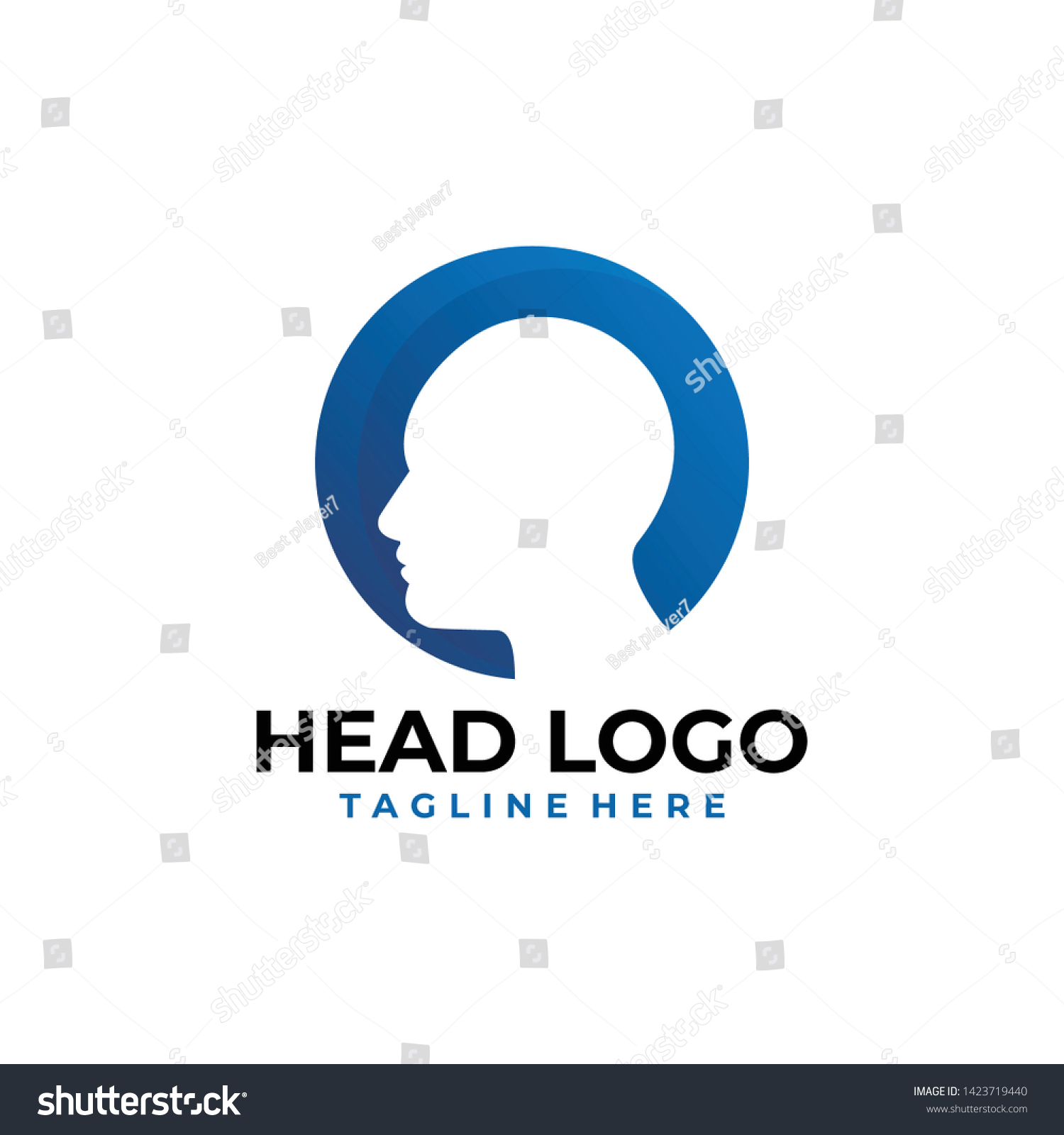 People Head Logo Icon Vector Stock Vector (Royalty Free) 1423719440 ...