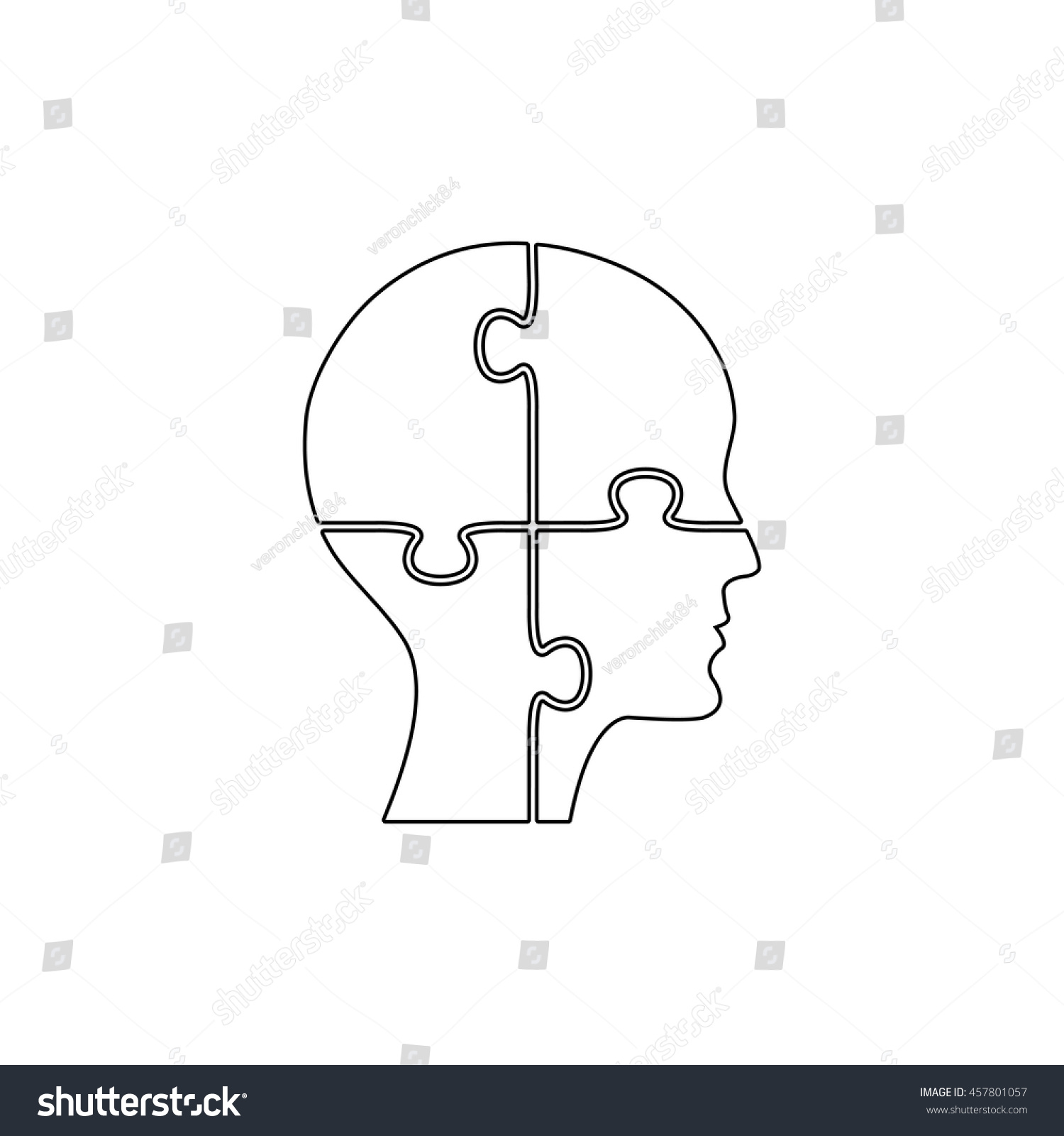People Head Puzzles Elements Black Vector Stock Vector (Royalty Free ...
